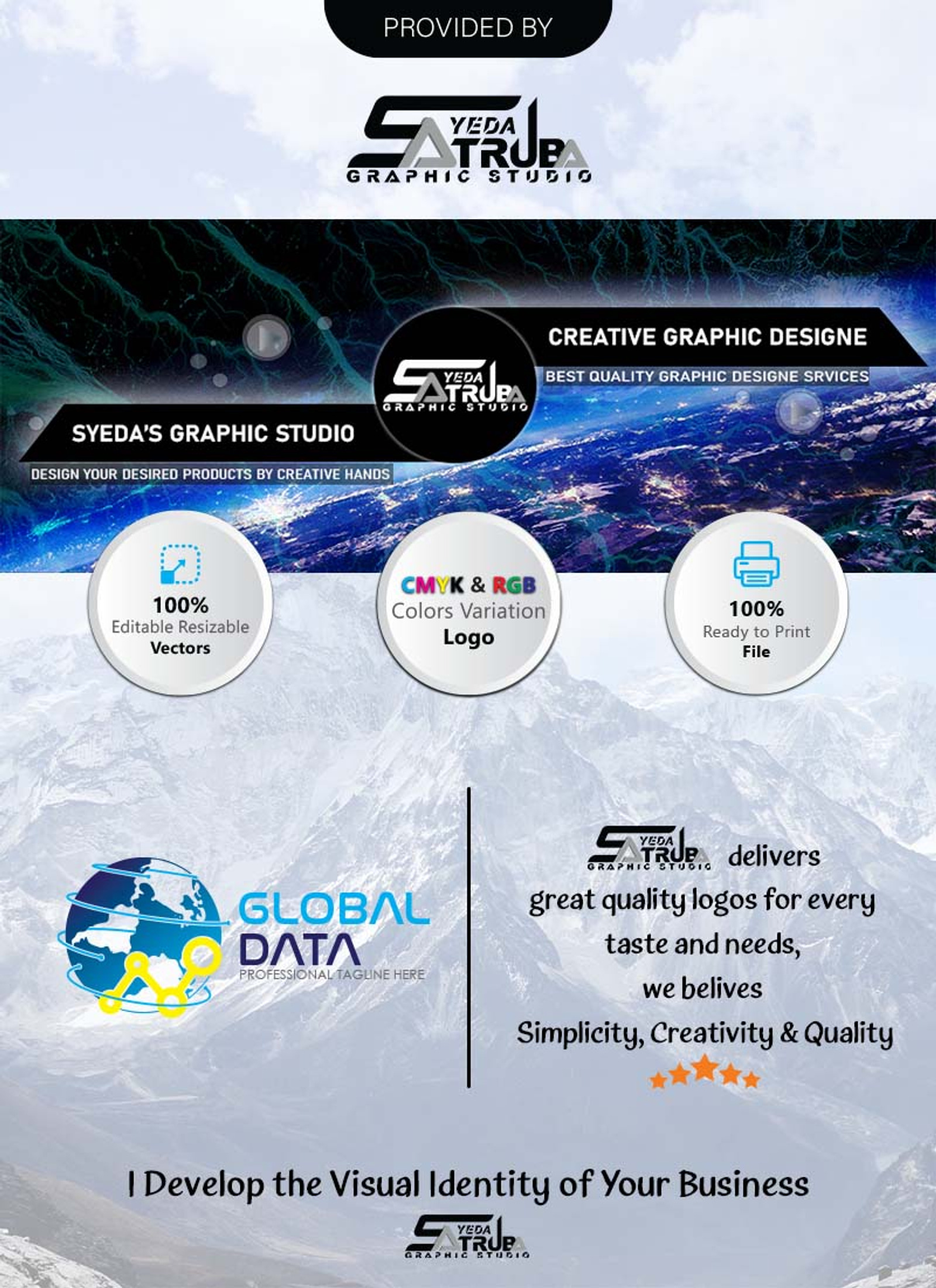 Abstract World Global Data Logo Design - Brand Identity