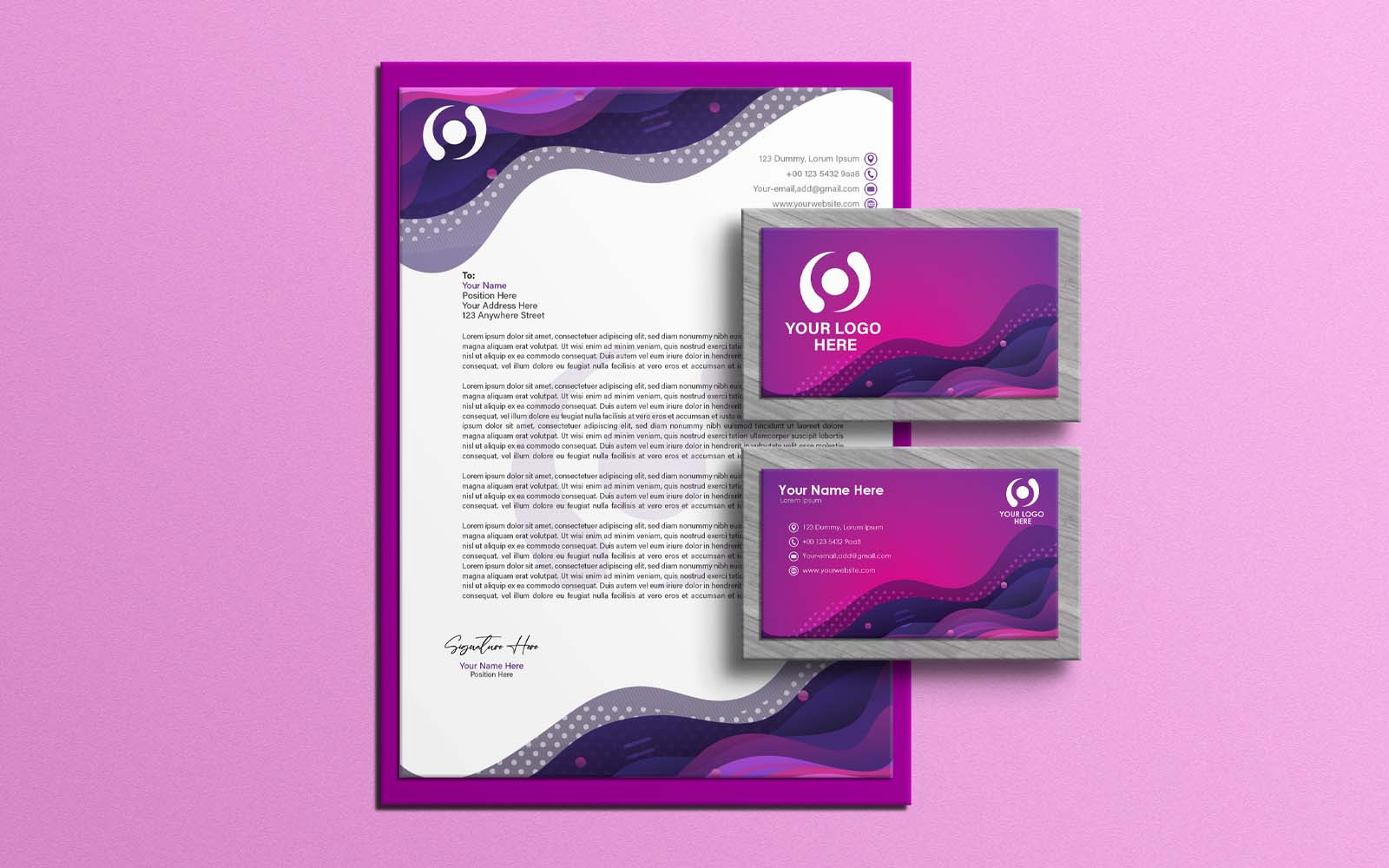 Creative Gradient Liquid Abstract Letterhead and Business Card Design ...