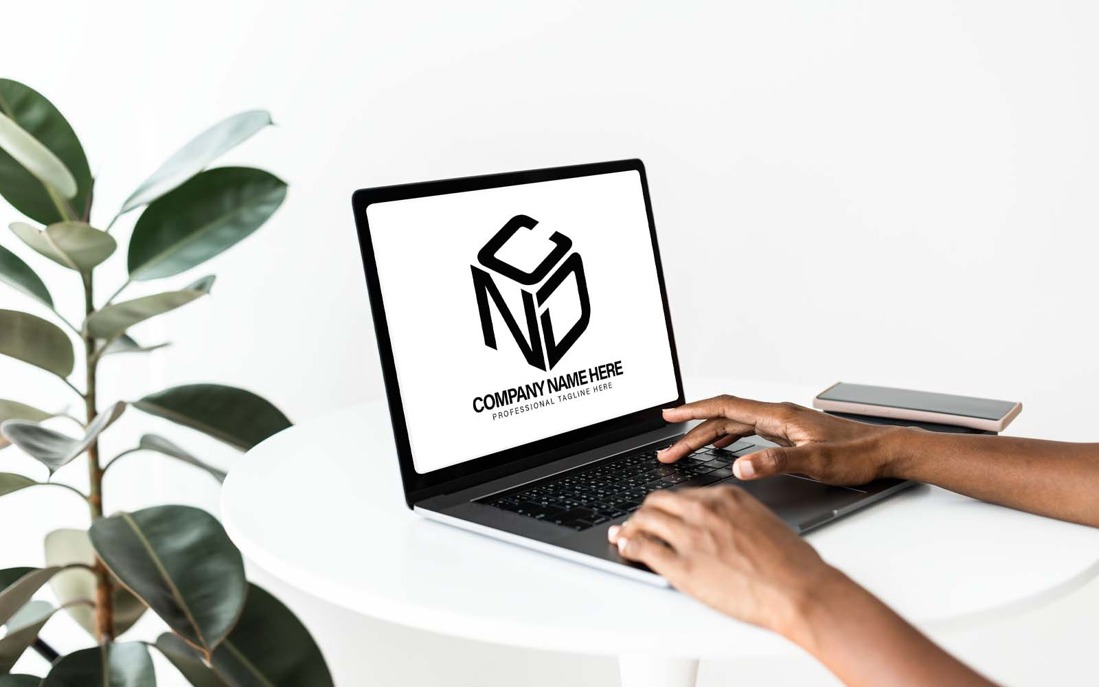 NDC three letters creative logo with hexagon - Brand Identity