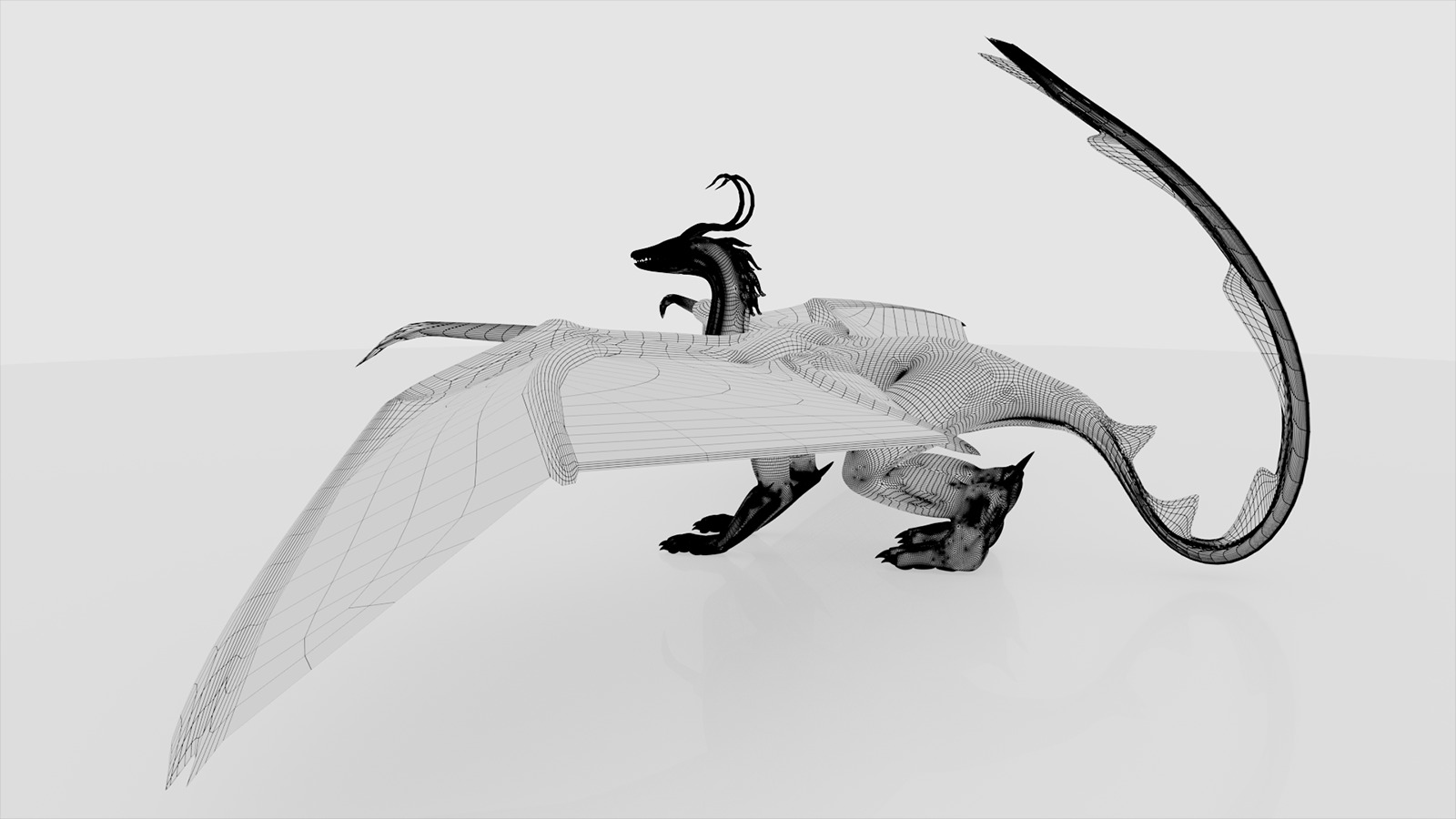 Blue Dragon 3D Model High poly Model - TemplateMonster