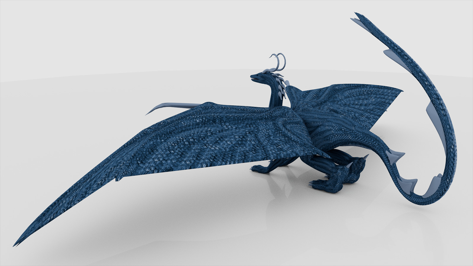 Blue Dragon 3D Model High poly Model - TemplateMonster