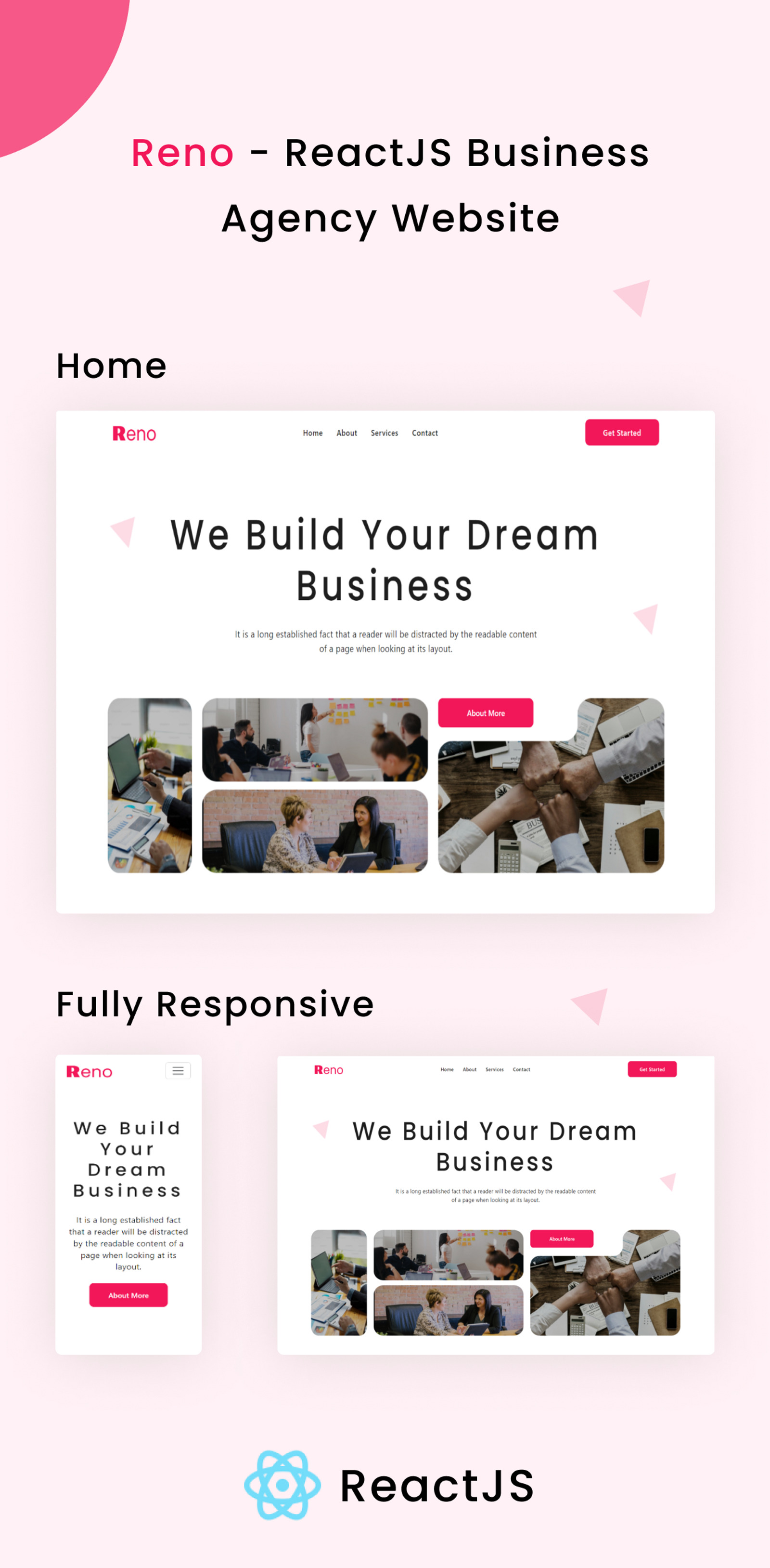 Reno - ReactJS Business Website Template - TemplateMonster
