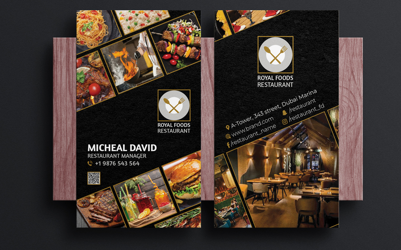Restaurant Business Card - Hotel Visiting Card