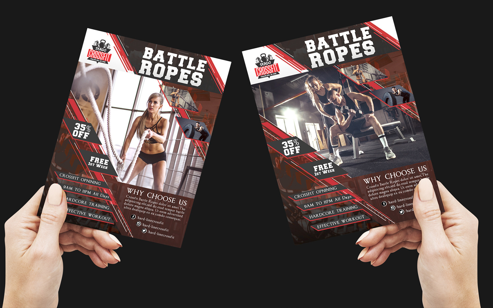 Hardcore Crossfit Flyer Gym Design #299711 - TemplateMonster