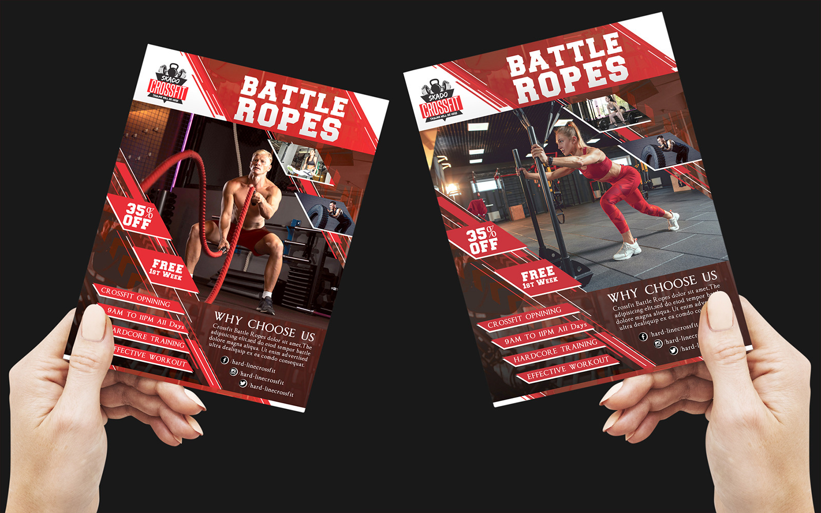 Hardcore Crossfit Flyer Gym Design #299711 - TemplateMonster