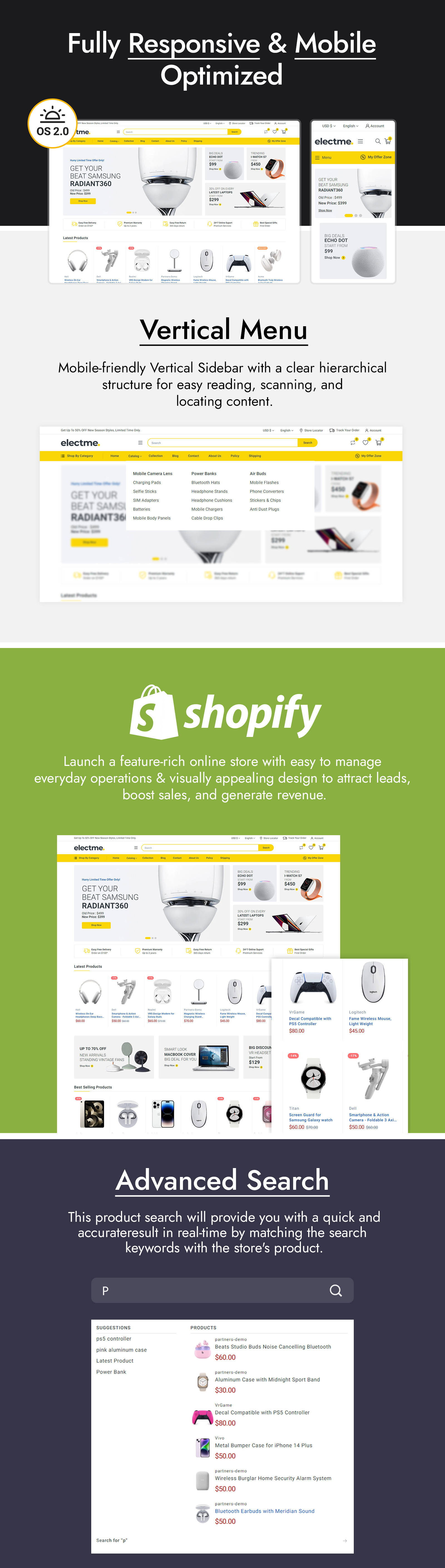 Electme - Electronics Shopify 2.0 Theme - TemplateMonster