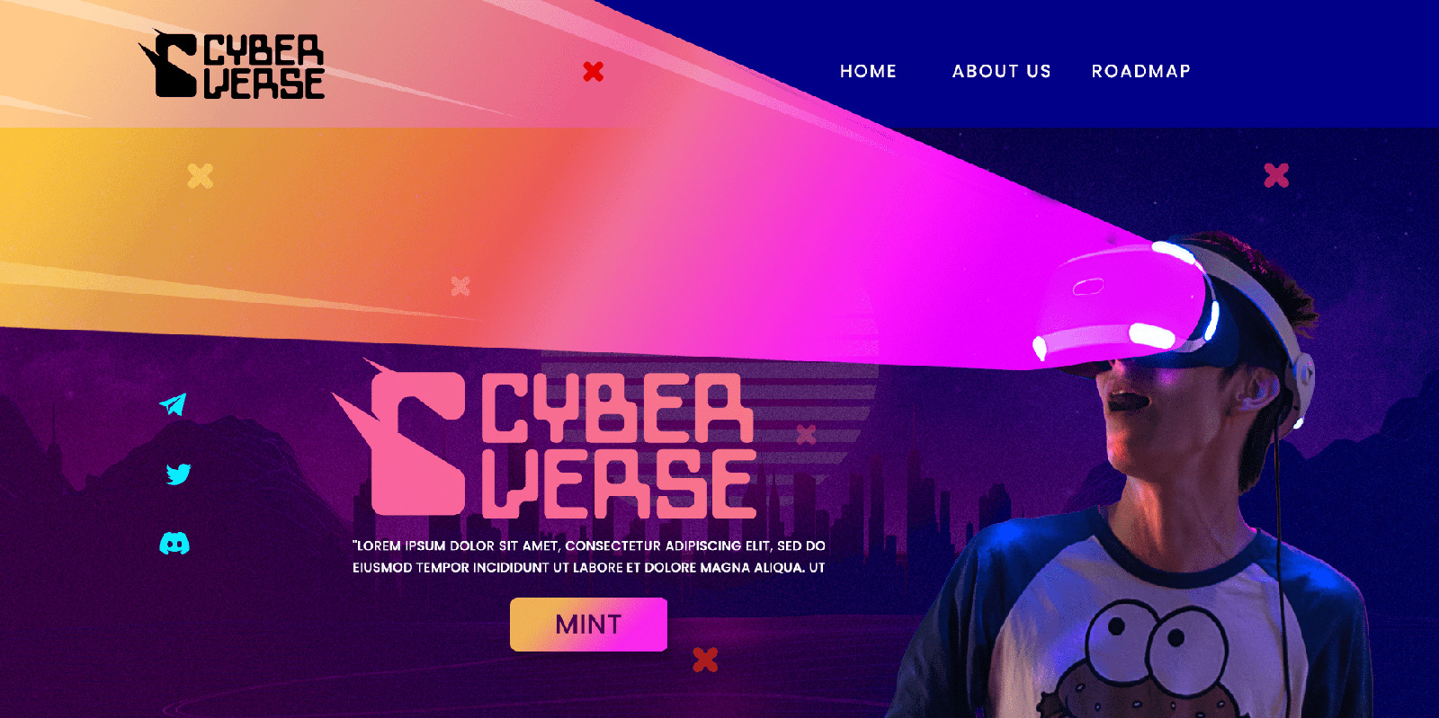 CYBERVERSE – NFT’S-CRYPTO One Page PSD Web Template