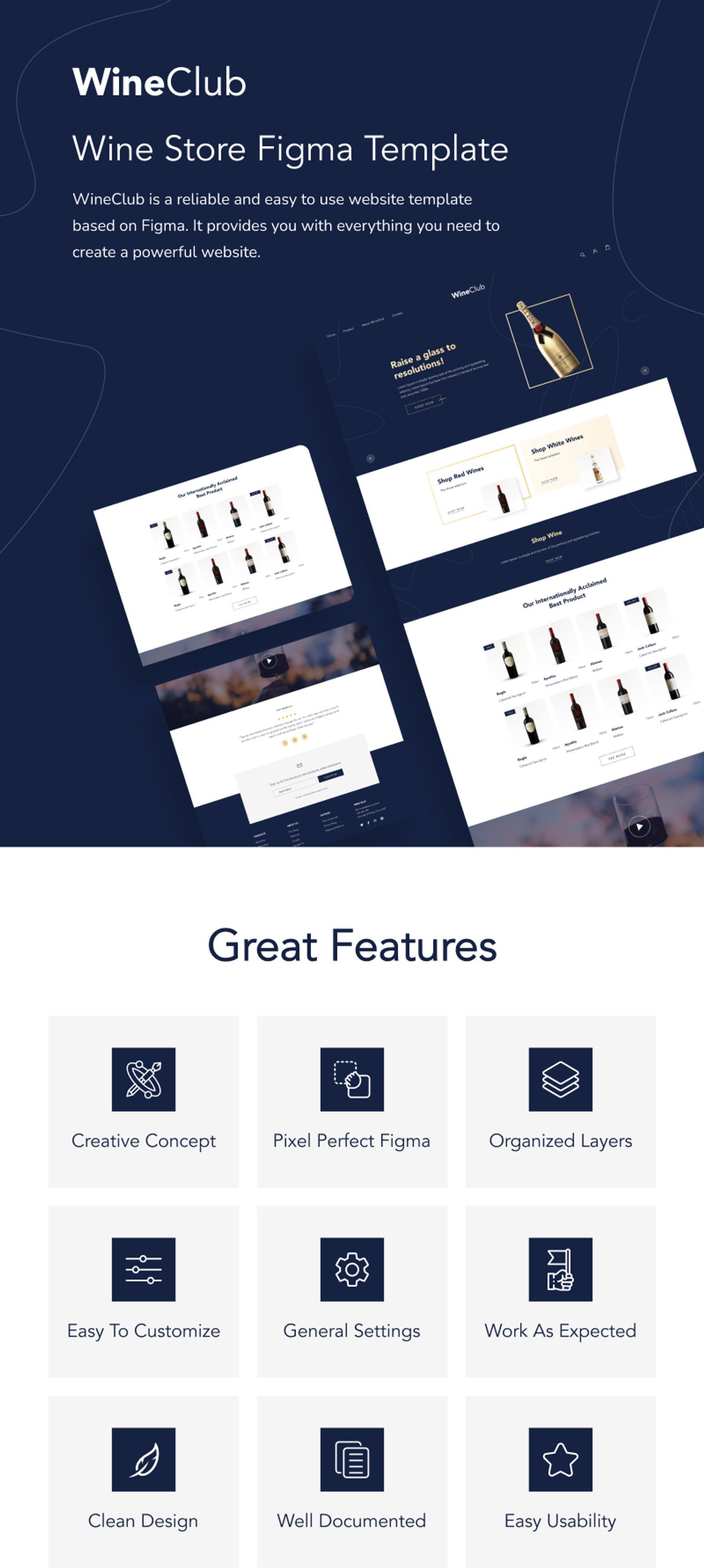 WineClub - Wine Store eCommerce Figma Template