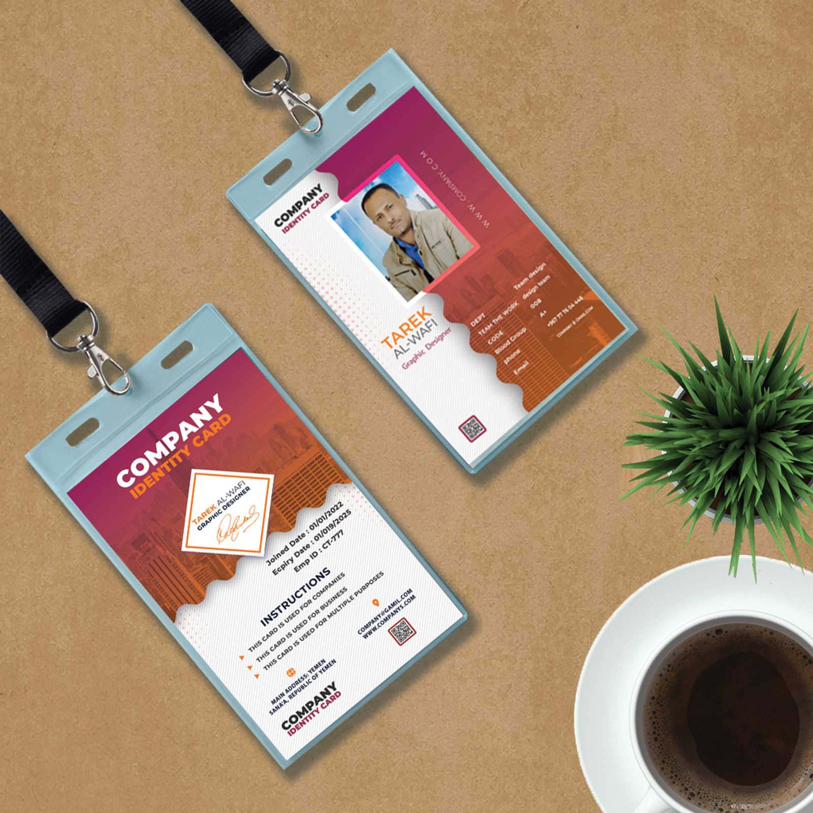 Corporate Id Card Template Design - Brown - TemplateMonster