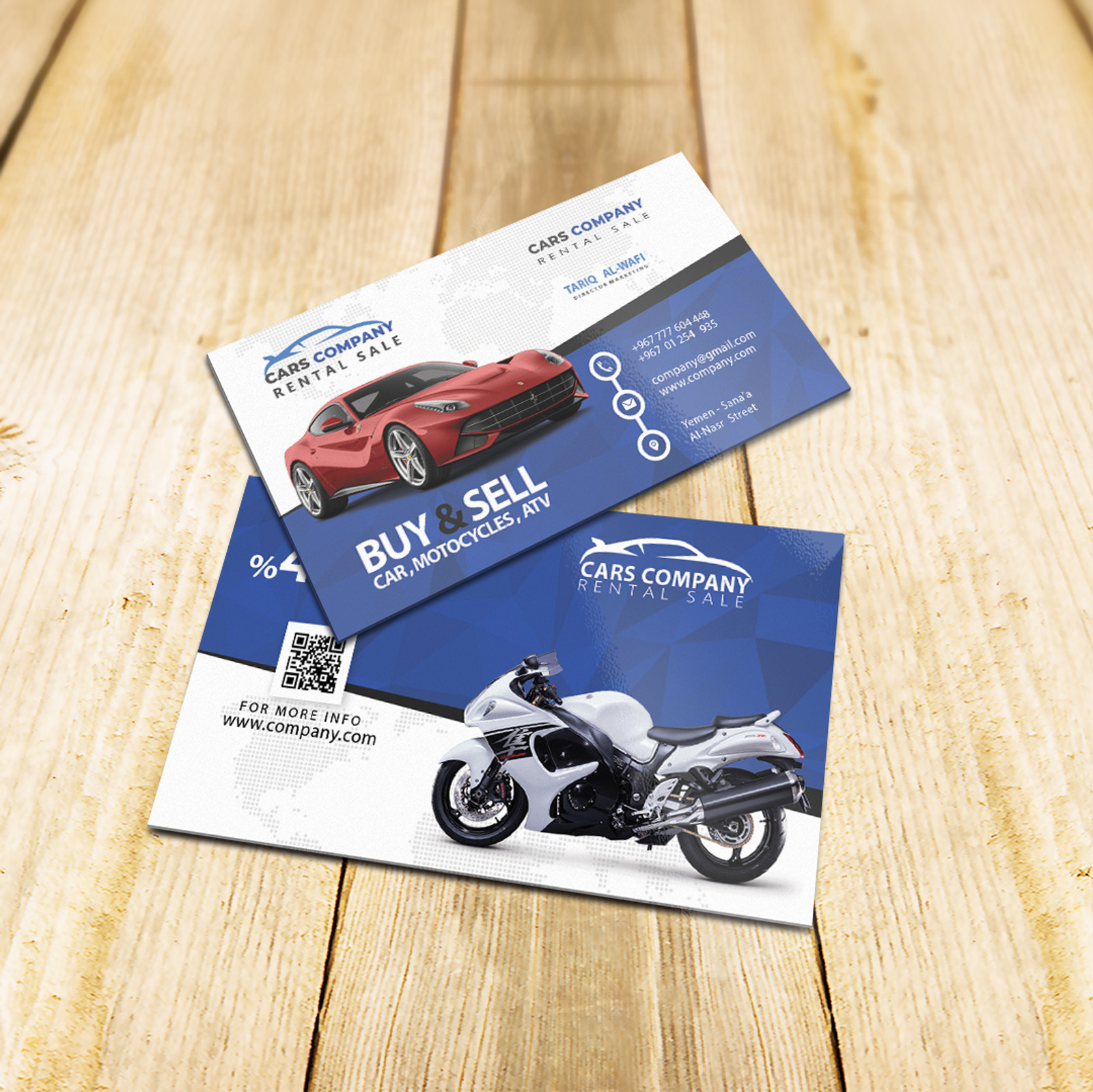 Blue- Car Rental Business Card #311012 - TemplateMonster