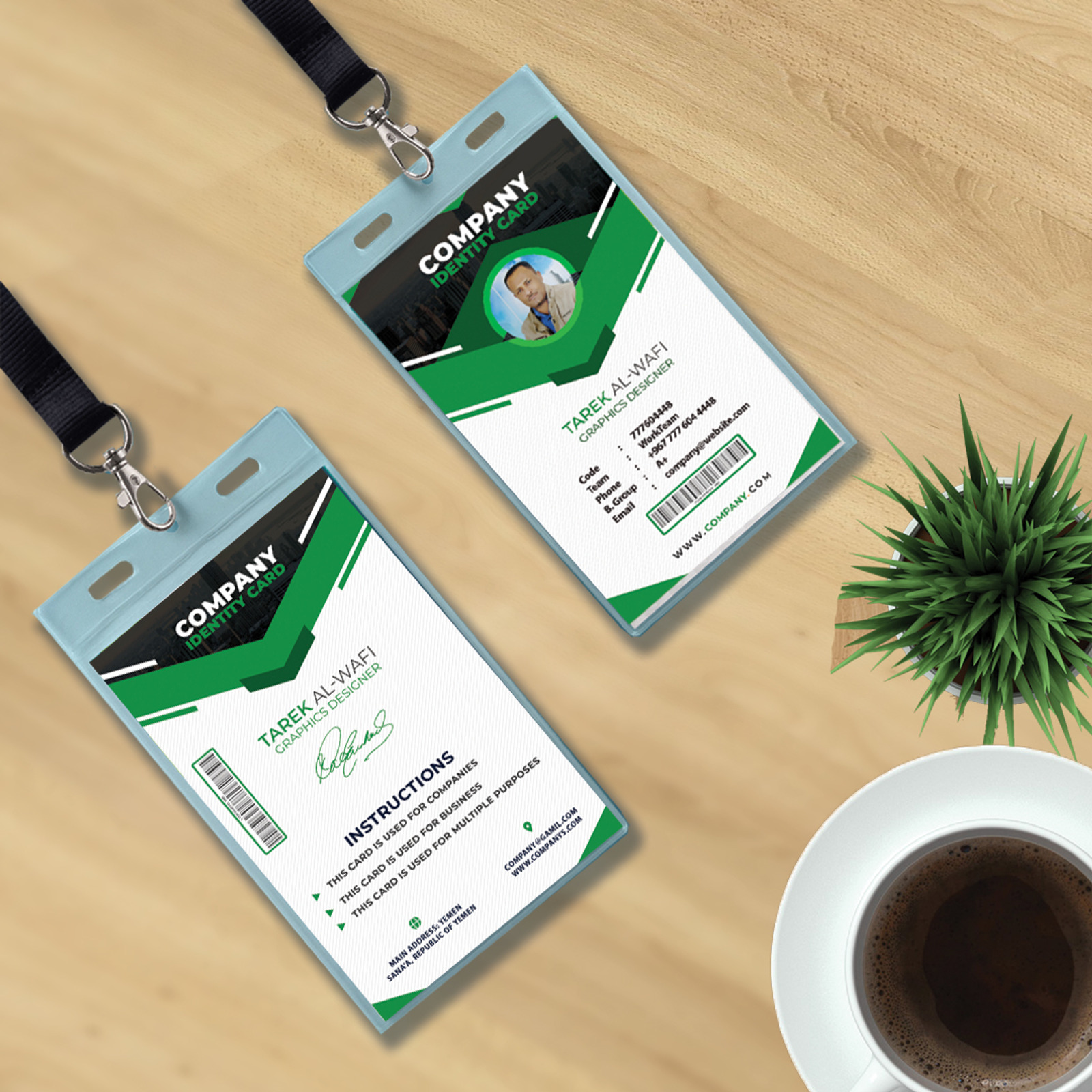 Identity Card Form - For Companies And Institutions - Green