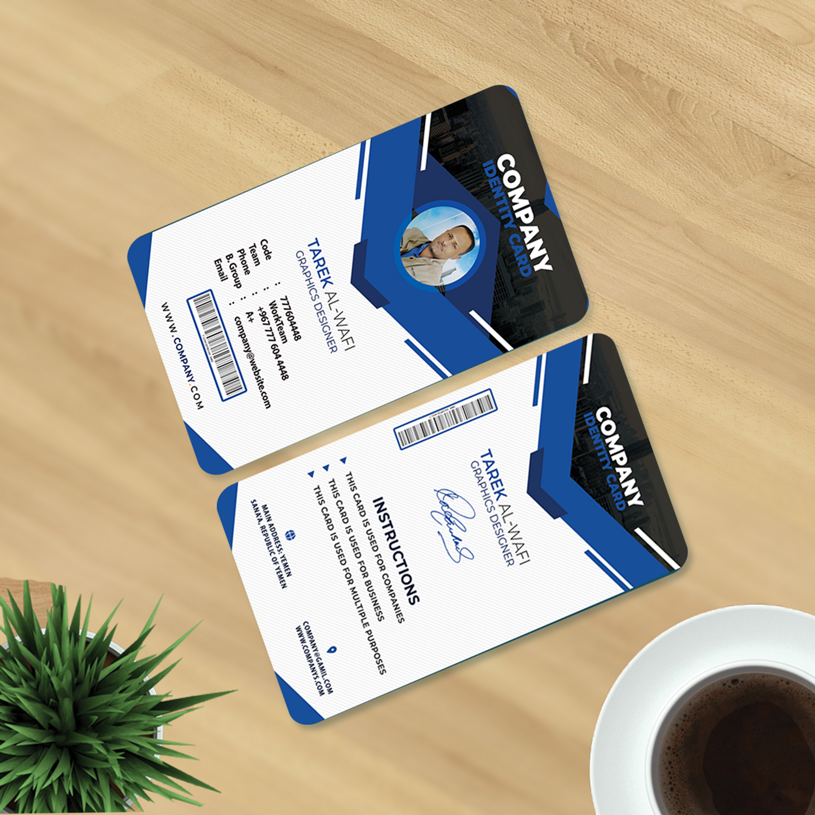 Identity Card Form - For Companies And Institutions - Blue
