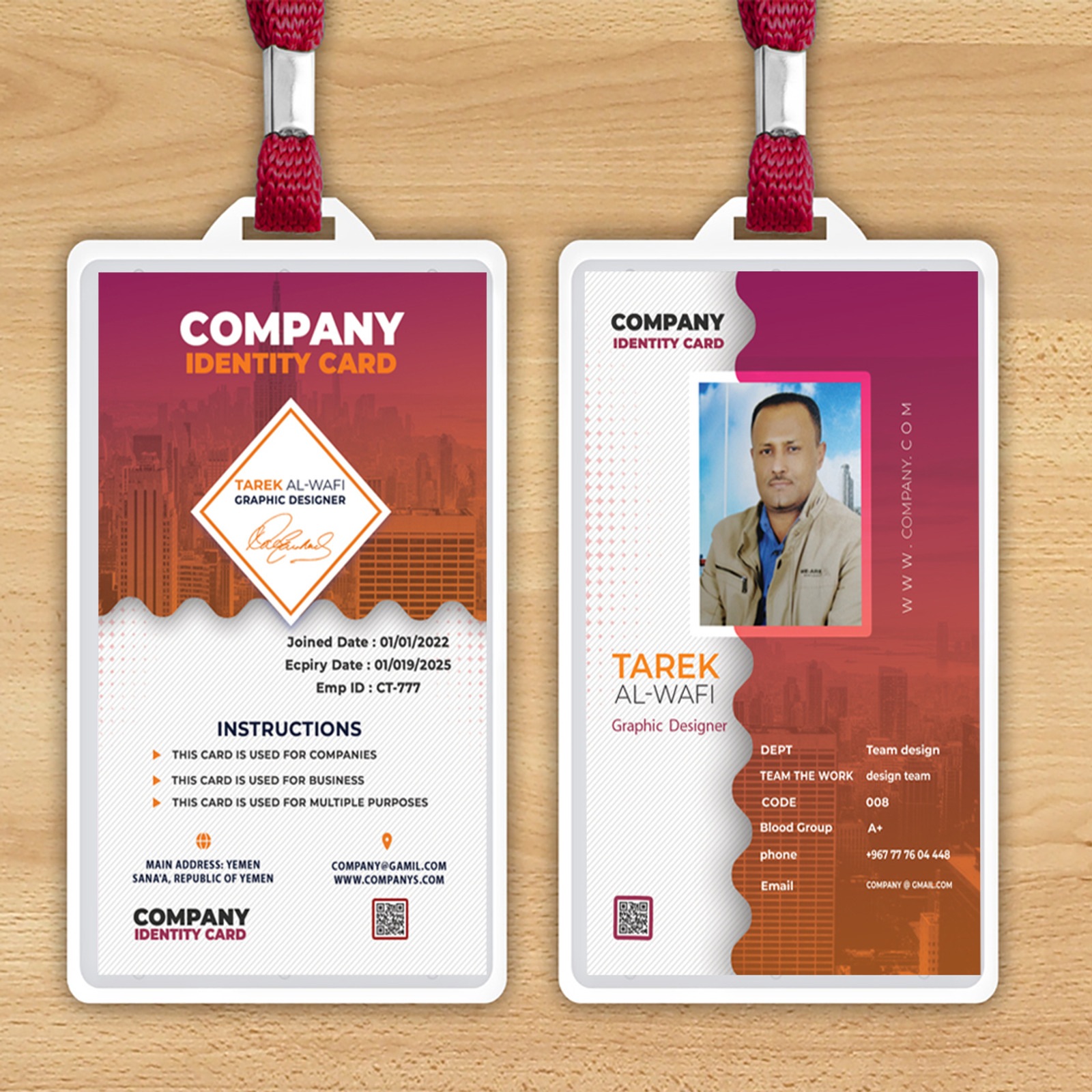 Corporate Id Card Template Design - Brown - TemplateMonster