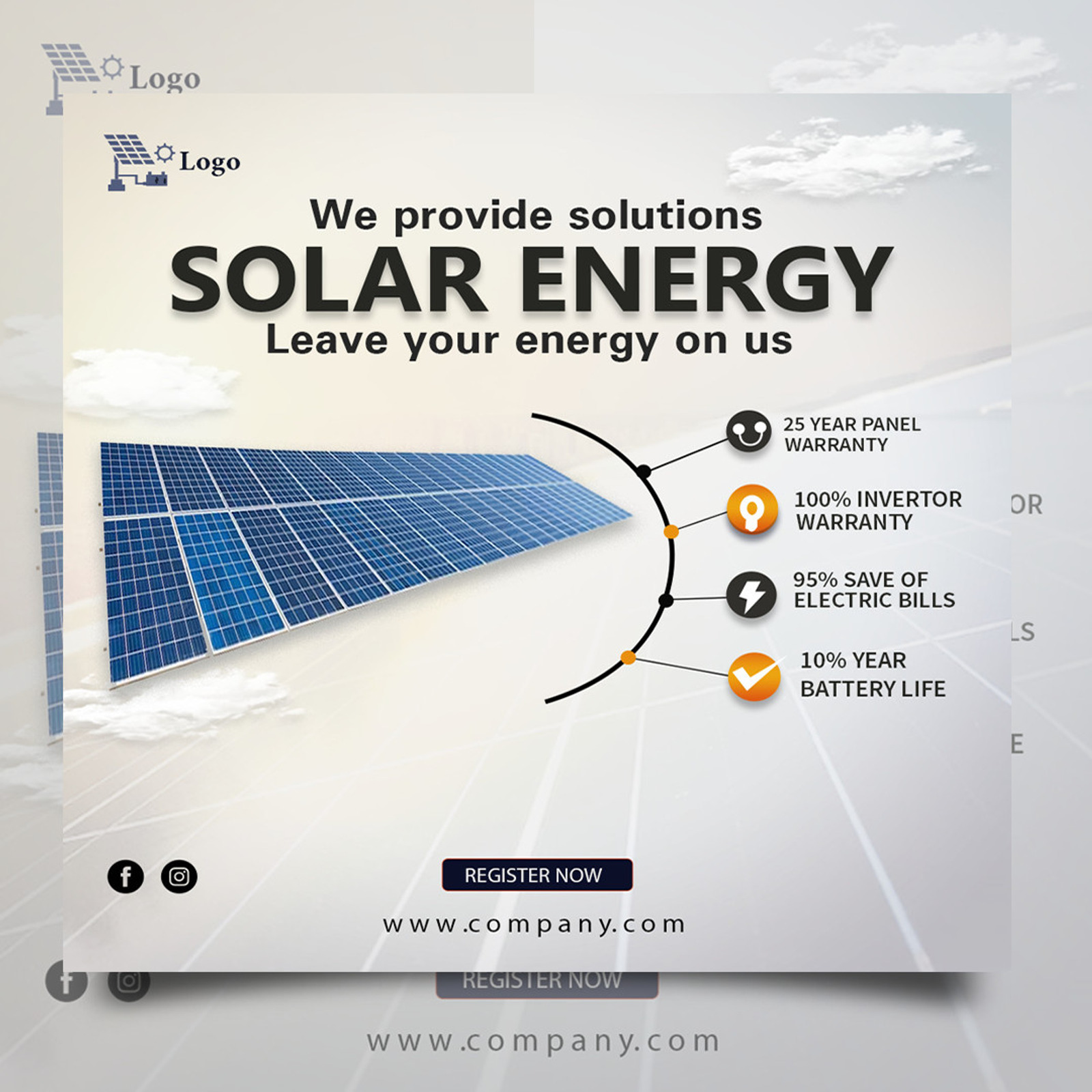 Renewable Solar Energy Flyer - Social Media - TemplateMonster