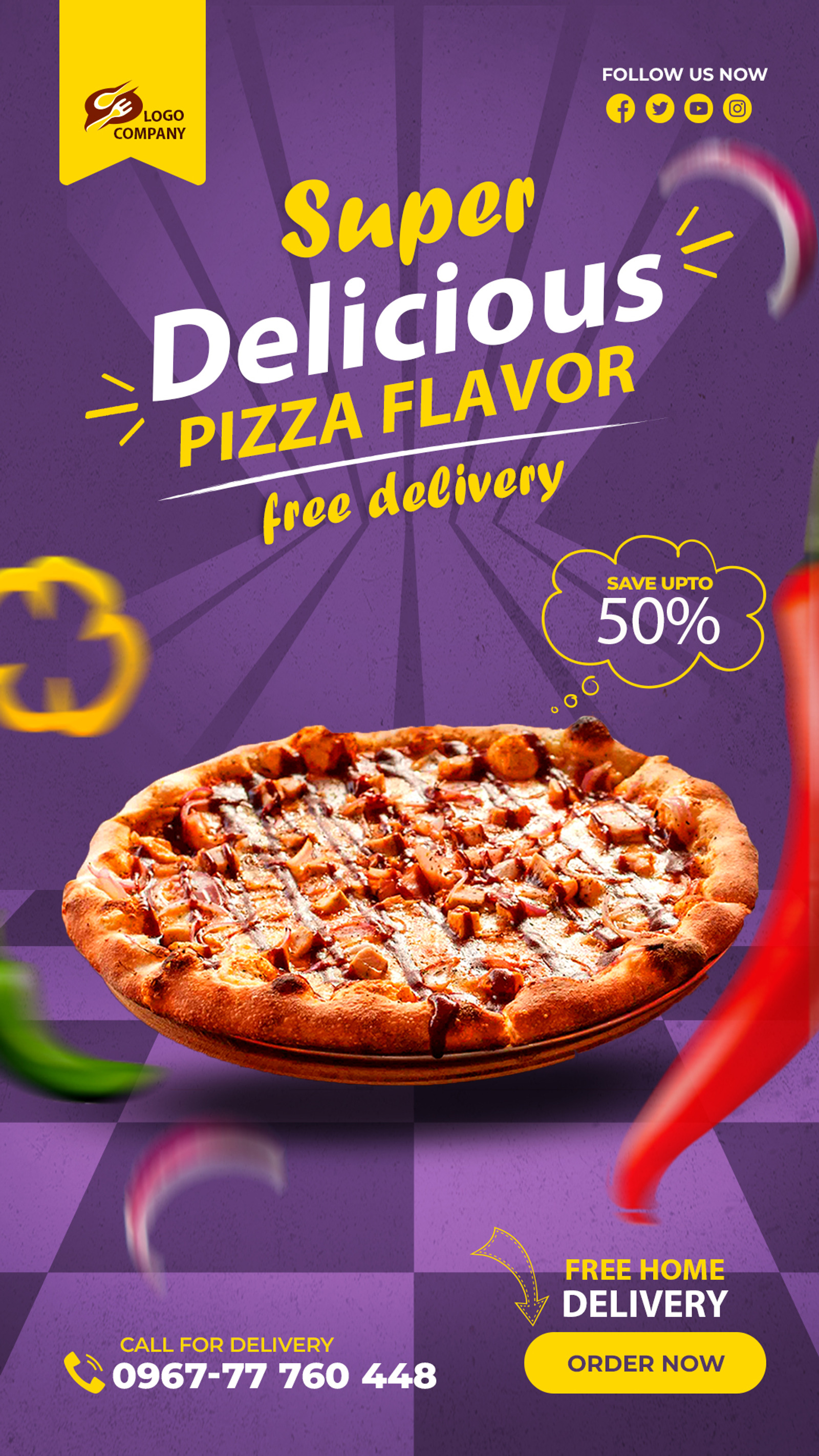 Spicy Delicious Flavor Pizza Model #304671 - TemplateMonster