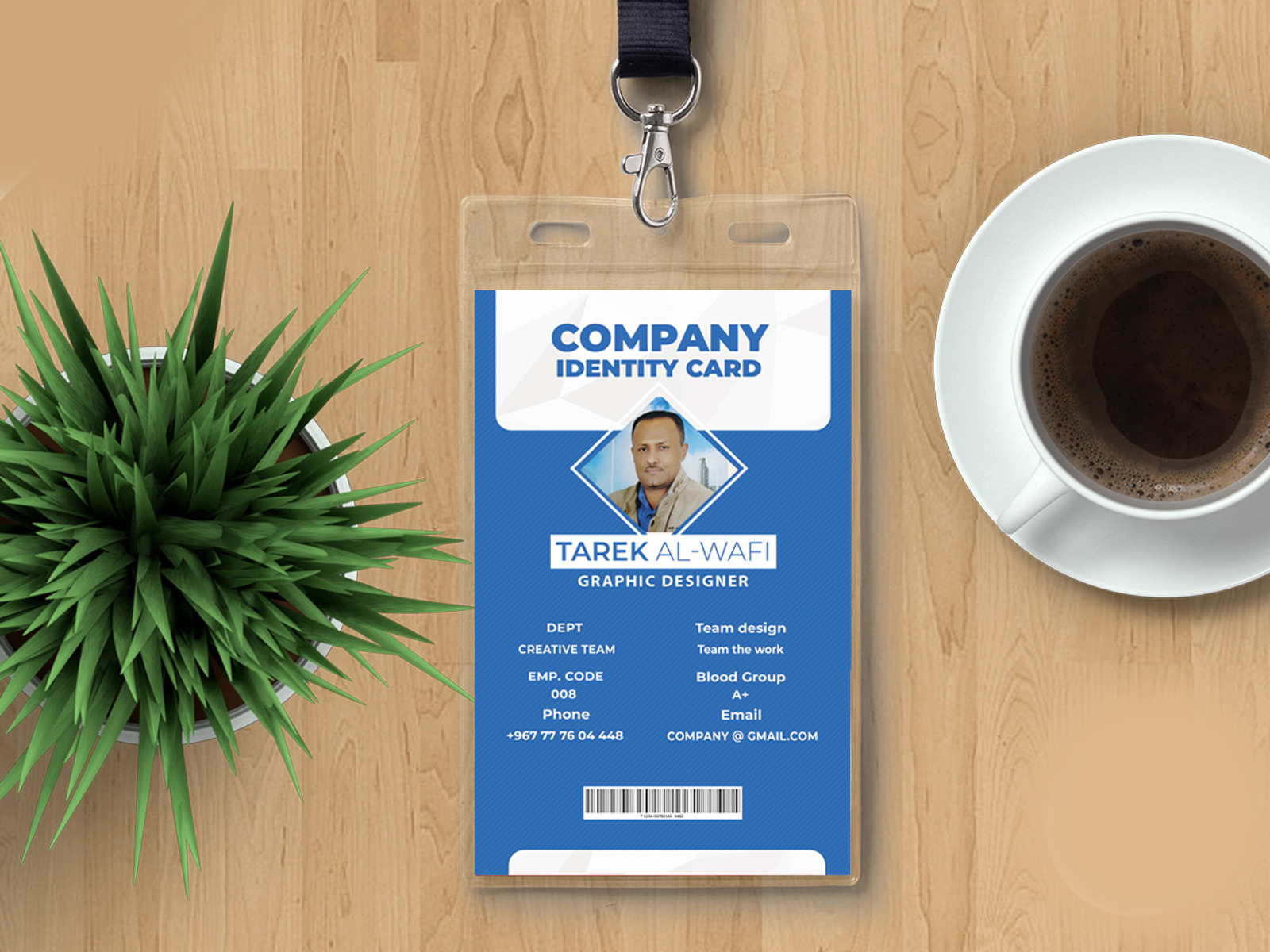 Blue-Vertical Office ID Card #310248 - TemplateMonster