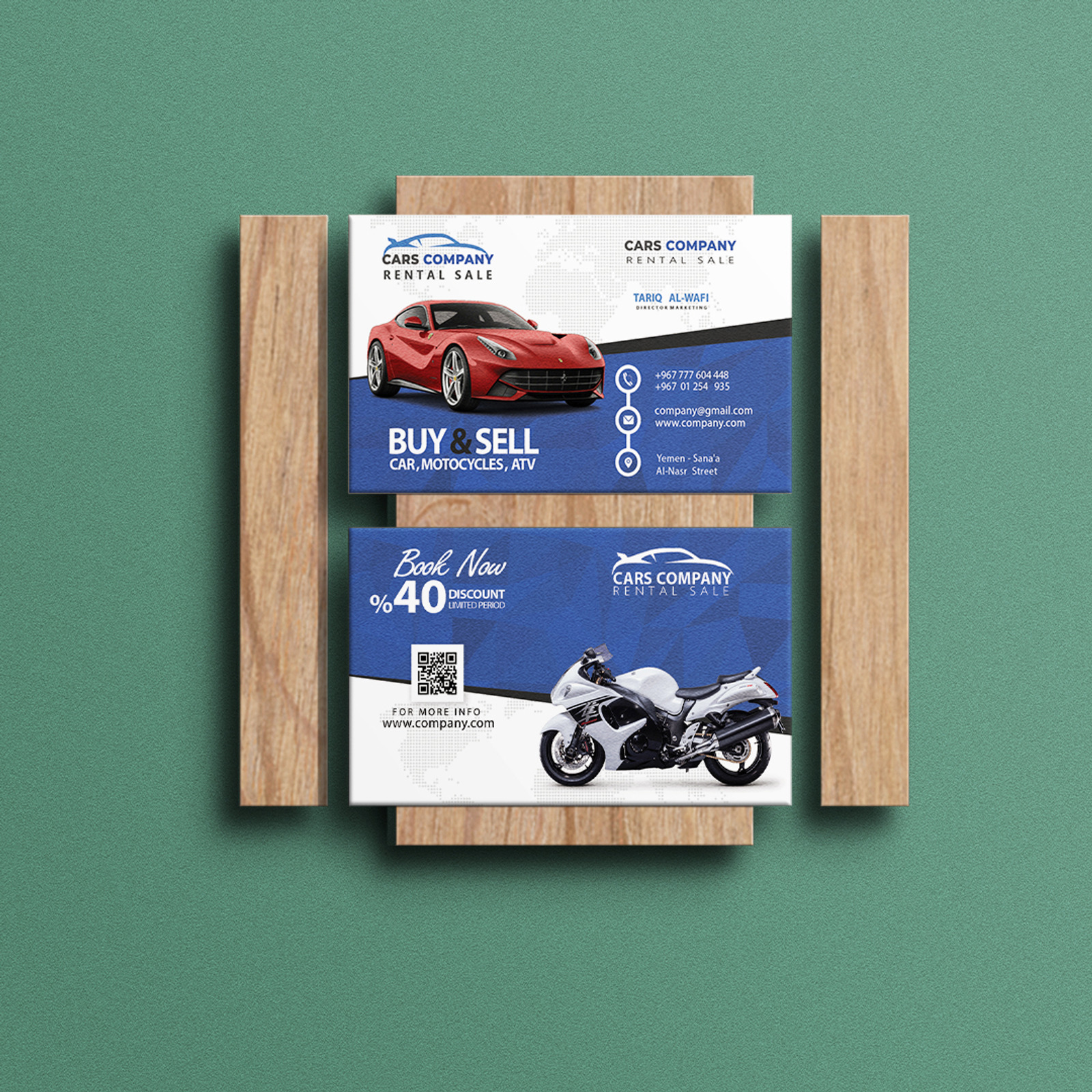 Blue- Car Rental Business Card #311012 - TemplateMonster