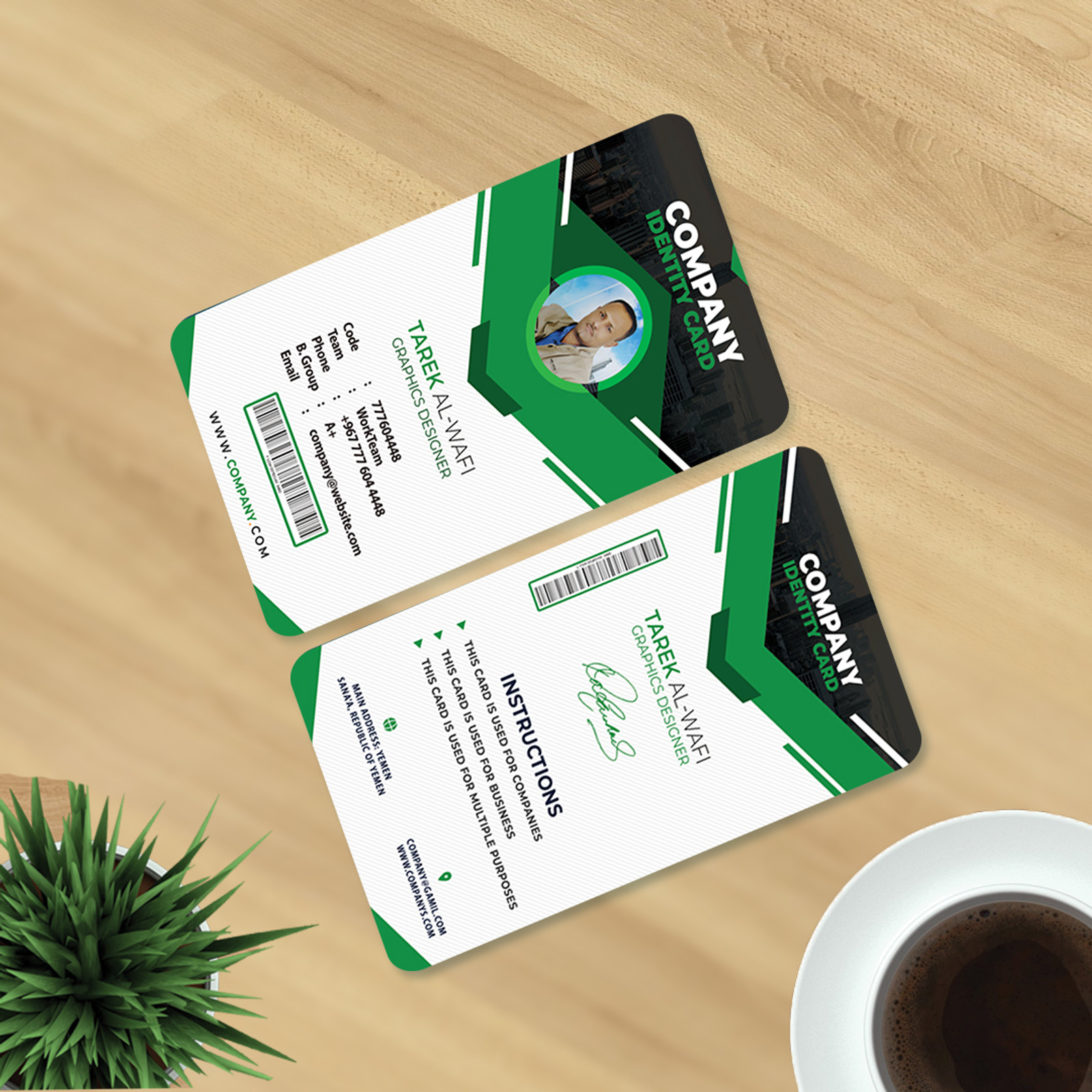 Identity Card Form - For Companies And Institutions - Green