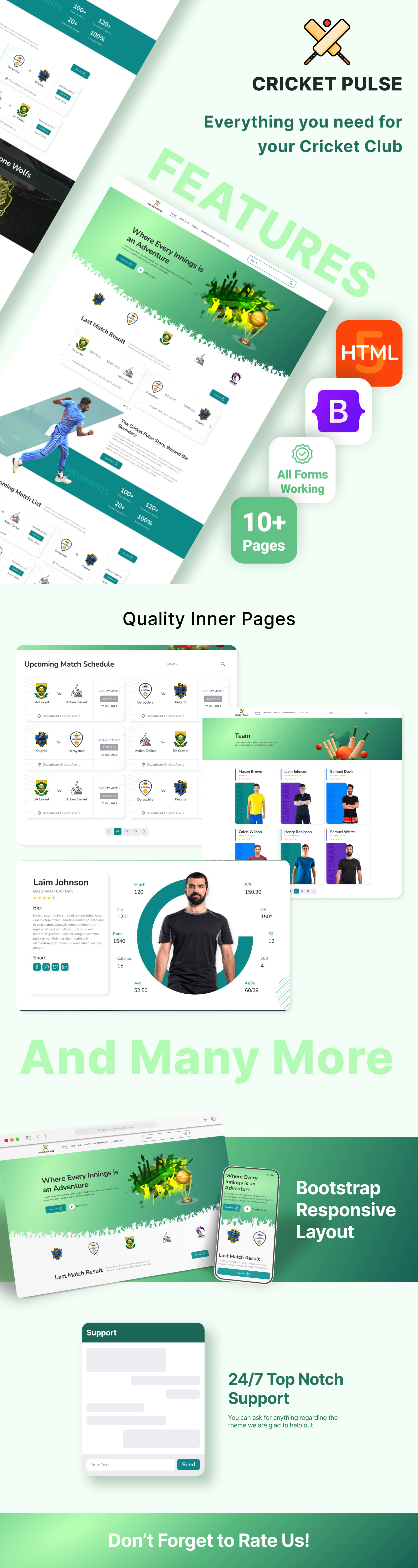 Cricket Pulse - Ultimate Sports Club, Cricket HTML5 Website Template