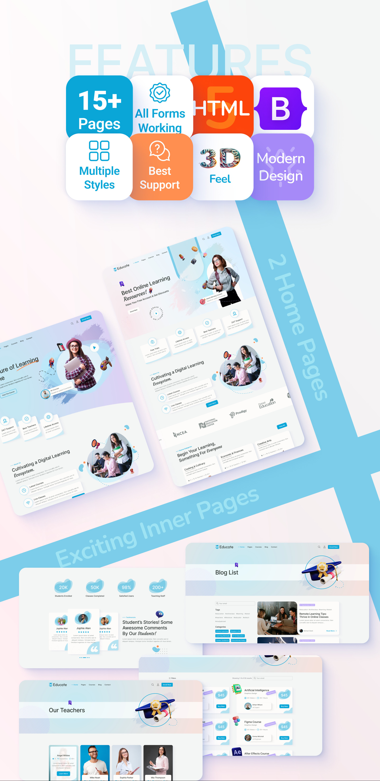 Educate - Online Education & Courses HTML Website Template