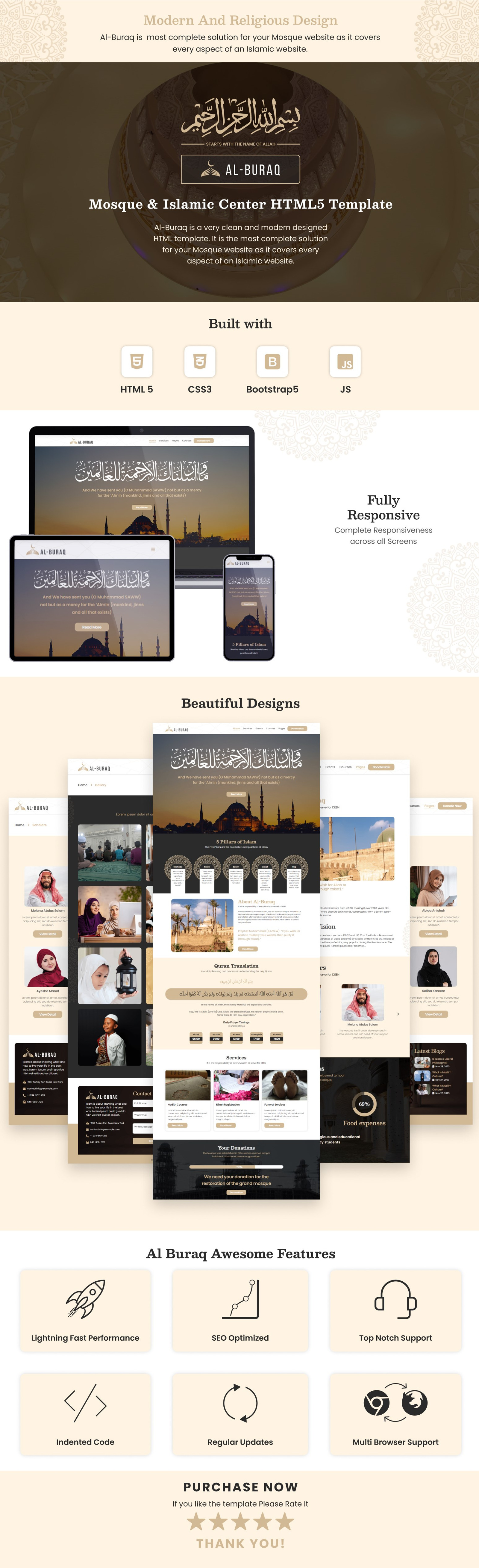 Al-Buraq – Mosque and Islamic Center HTML Template