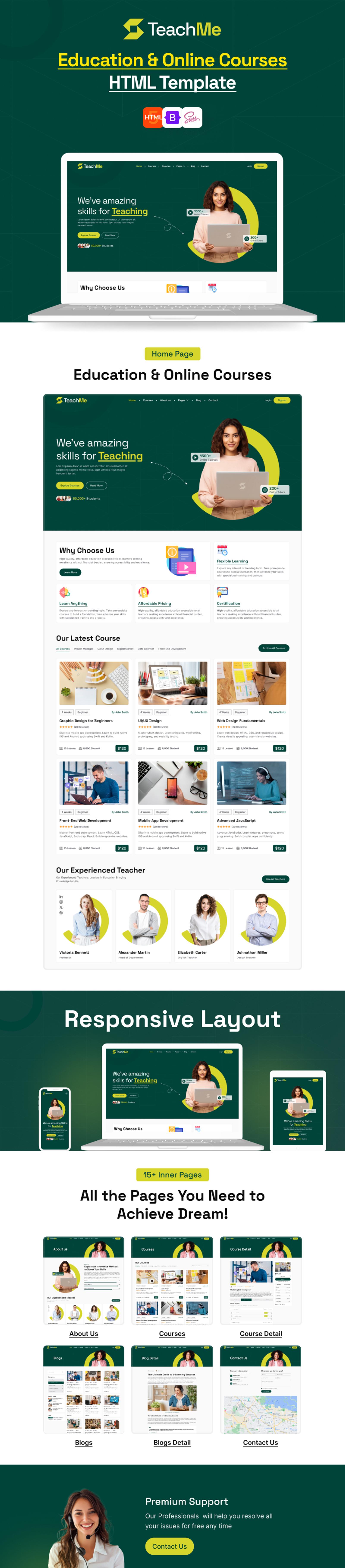 Teach Me - Online Education & Courses HTML Website Template