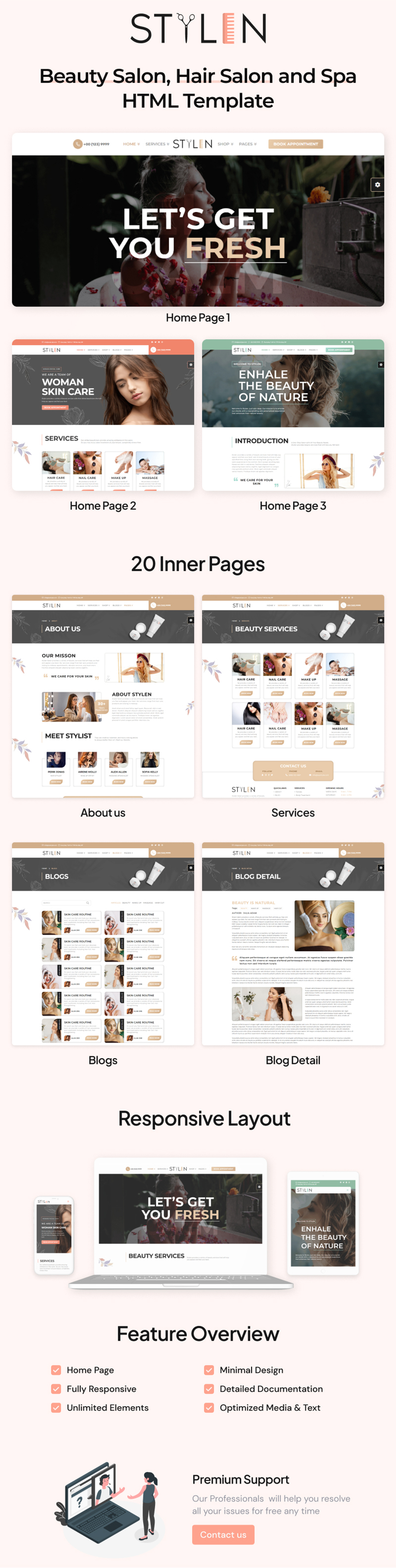 Stylen – Beauty Salon, Hair Salon and Spa HTML Template