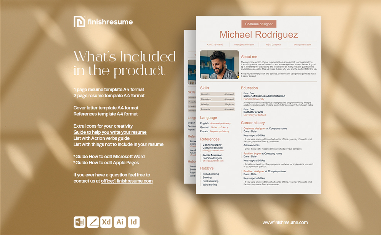 Costume designer resume template | Finish Resume