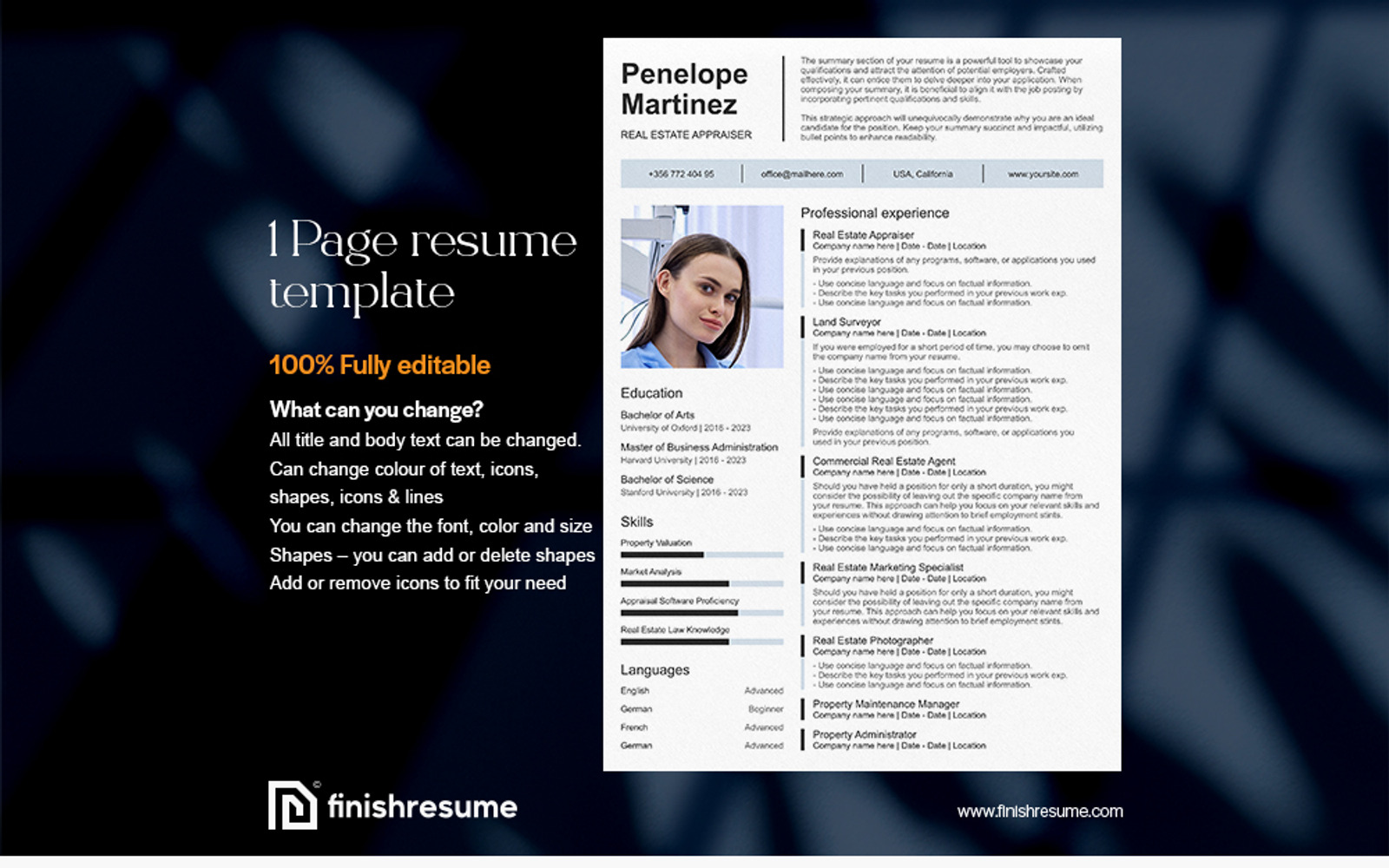 Real estate appraiser Resume Template | Finish Resume
