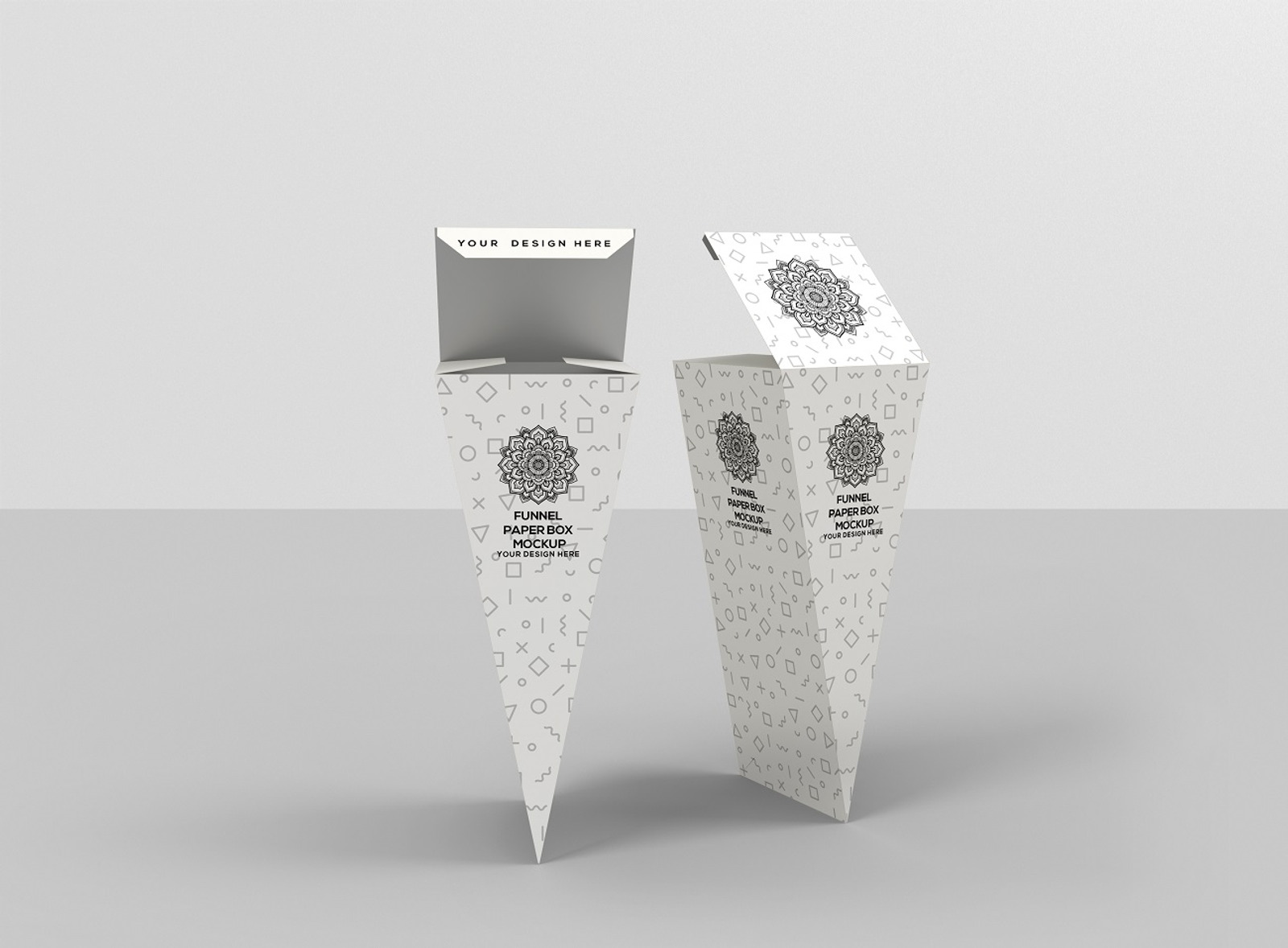 Funnel Paper Box Packaging Mockup #342370 - TemplateMonster