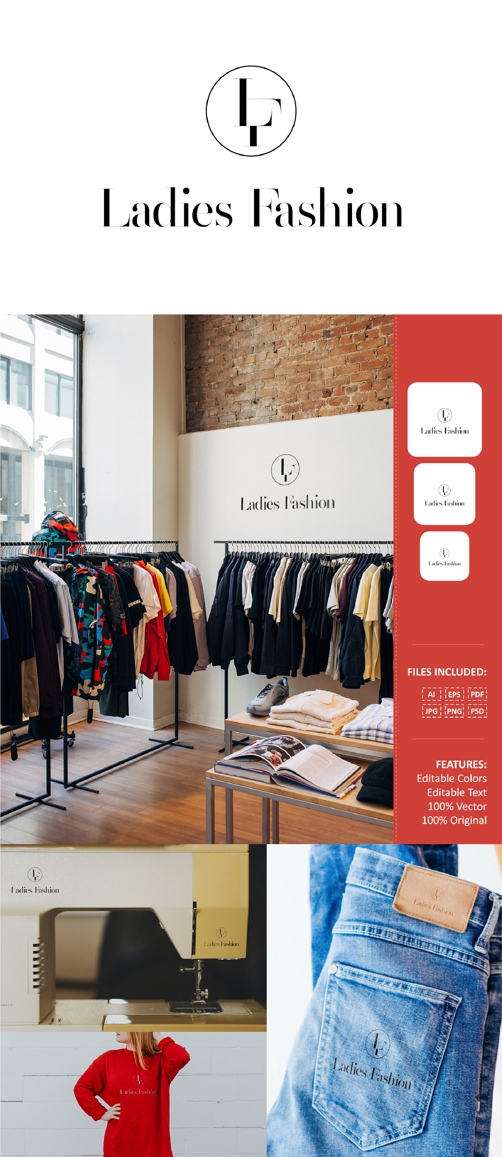 LF letter mark fashion design logo #324690 - TemplateMonster