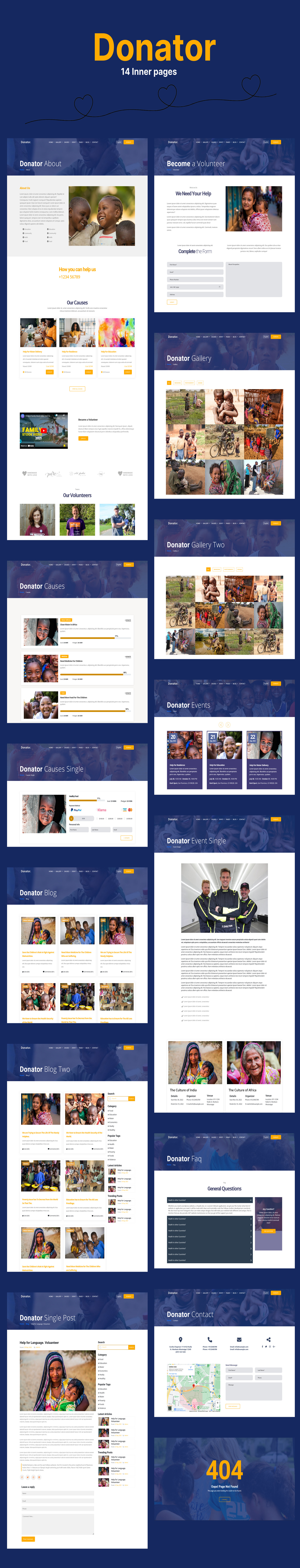 Donator - Charity, Nonprofit, NGO, Fundraising HTML5 Template
