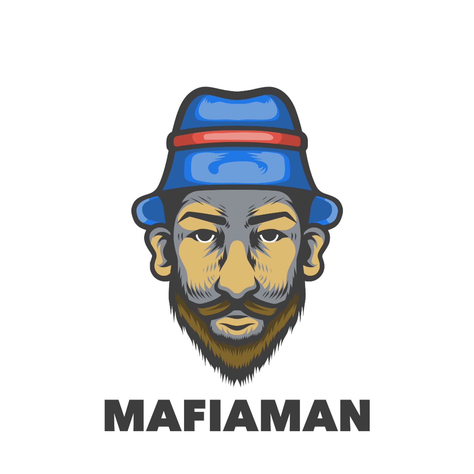 Mafia blue mascot logo template #326594 - TemplateMonster