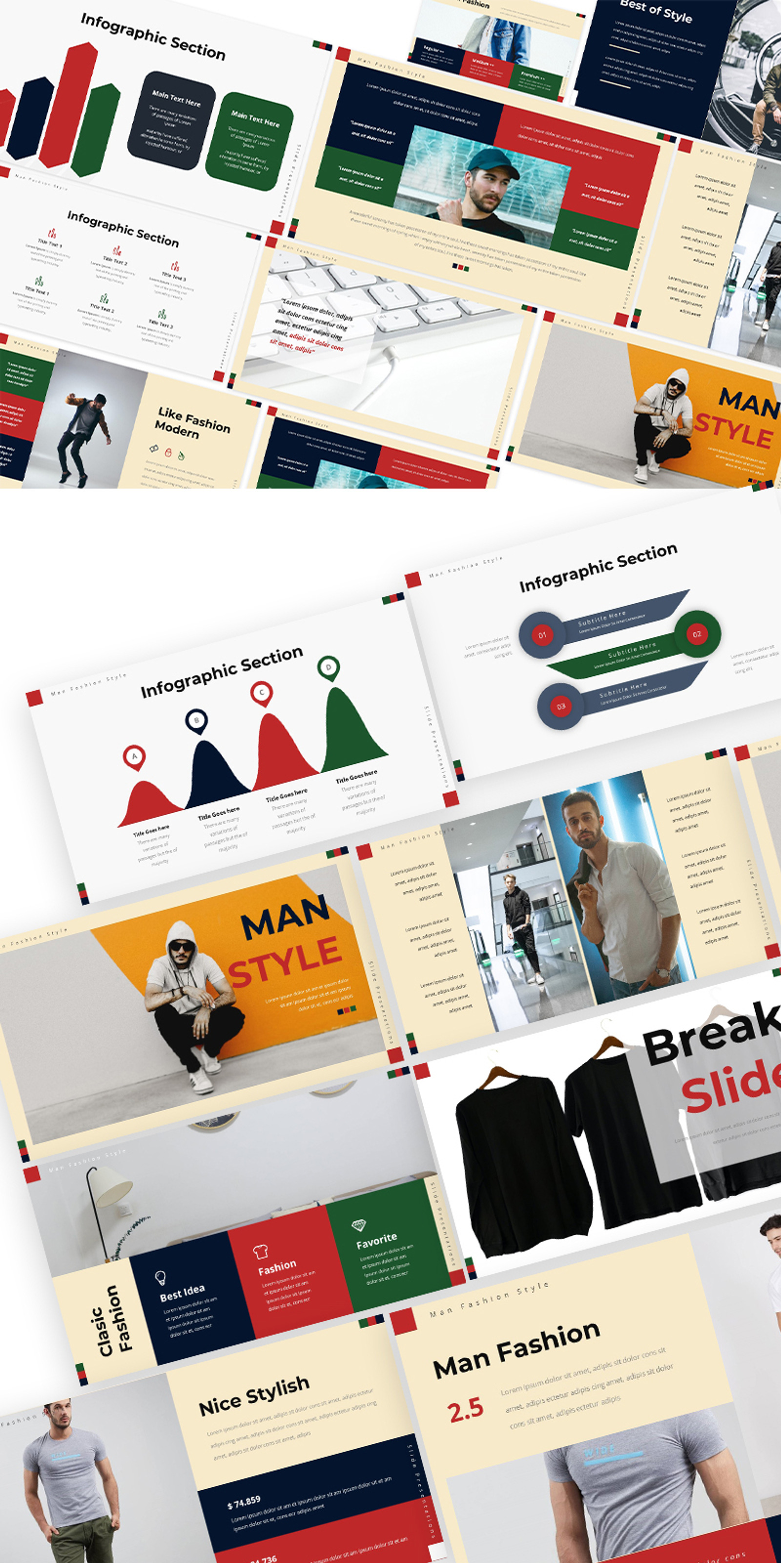 Man Style Fashion Powerpoint Template - TemplateMonster