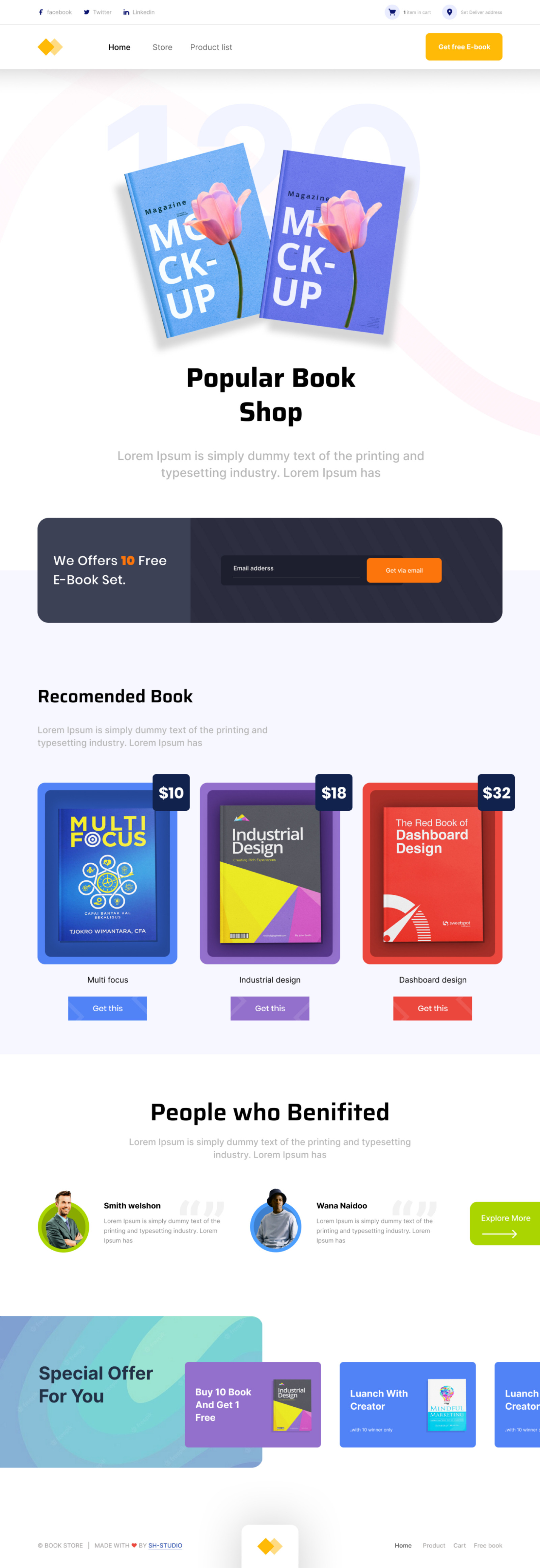 Personal Book Seals Website UI/UX Design Templates