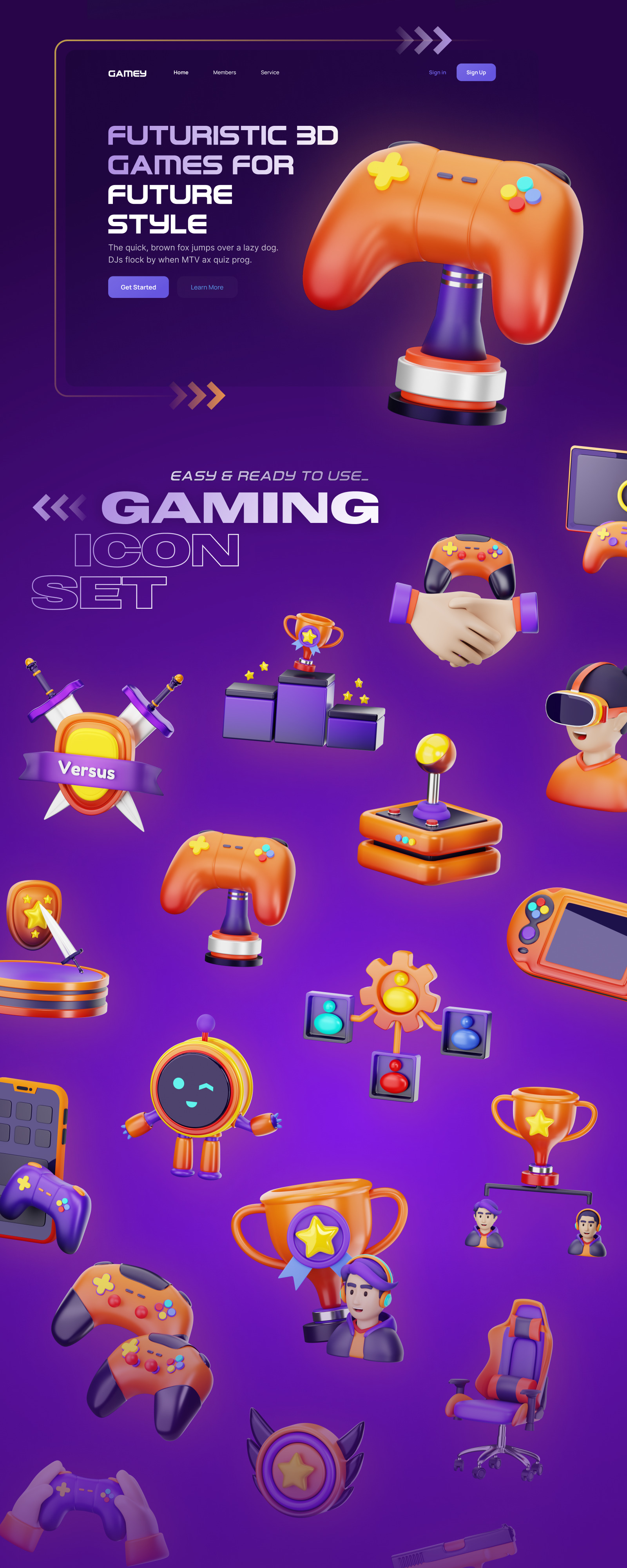 Gamely - Games & Esports 3D Icon Set - TemplateMonster