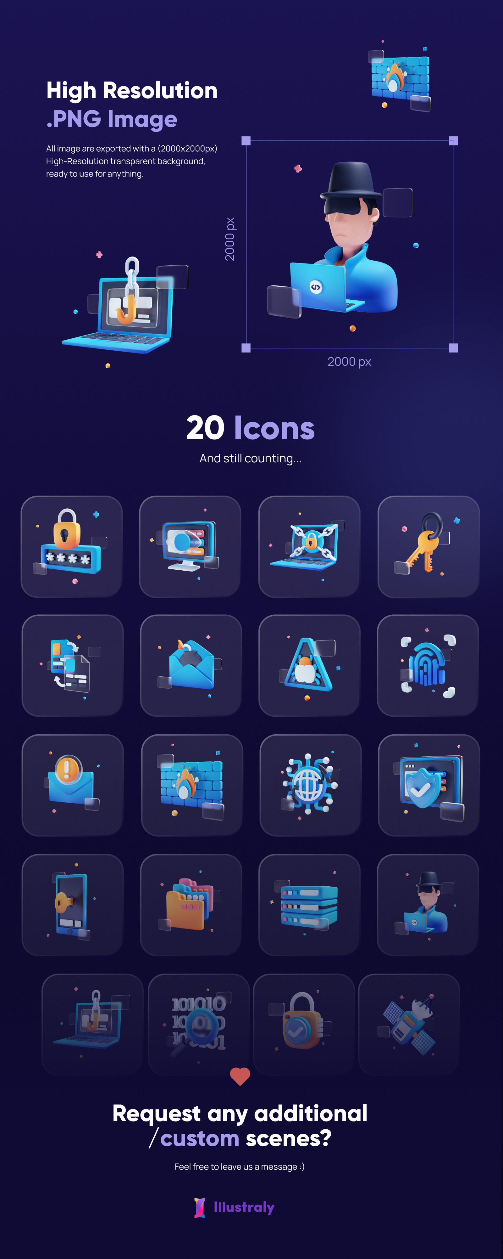 Cyberly - Cyber Security 3D Icon Set - TemplateMonster