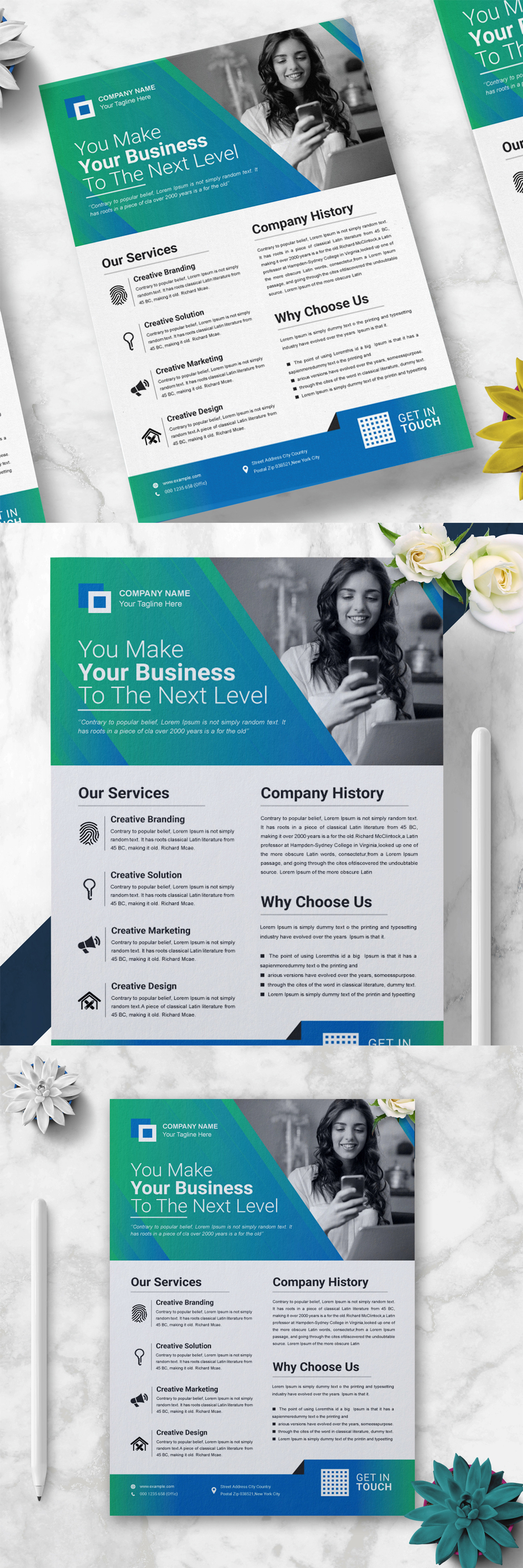 Simple Business Flyers Template Layout - TemplateMonster