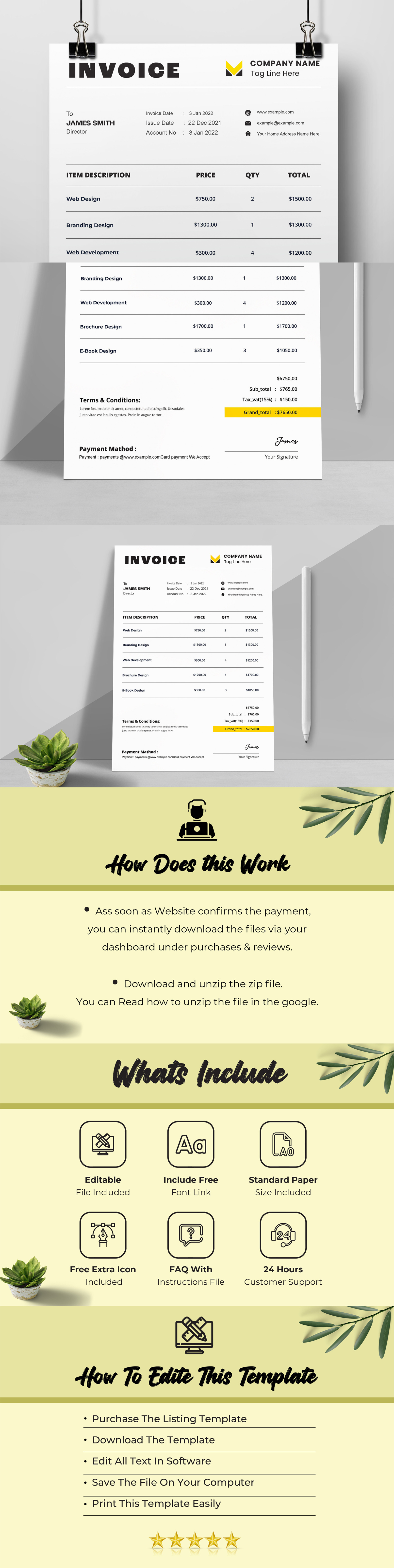 Professional Invoice Layout Template - TemplateMonster