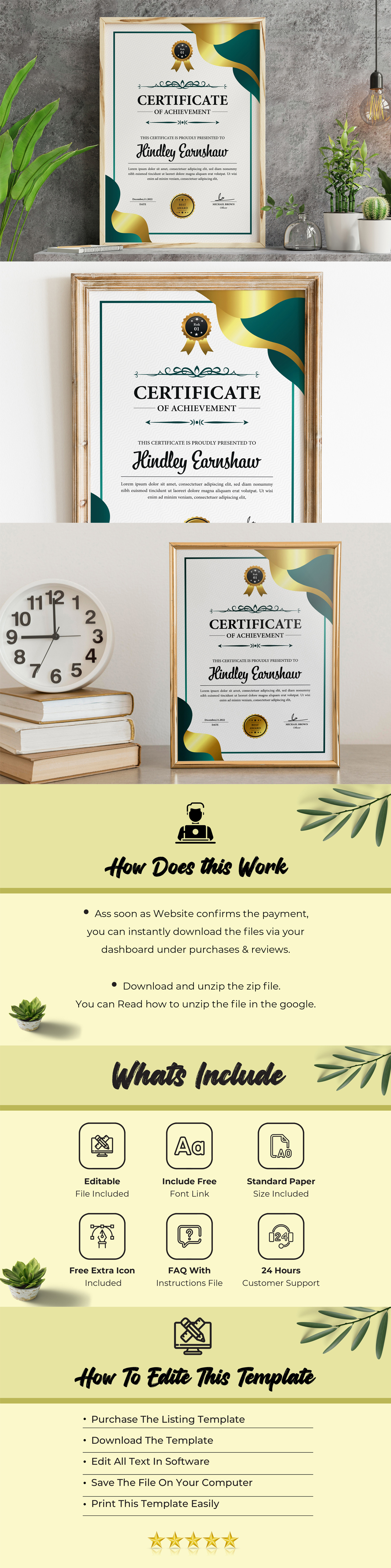 Certificate of Achievement Layout Templates