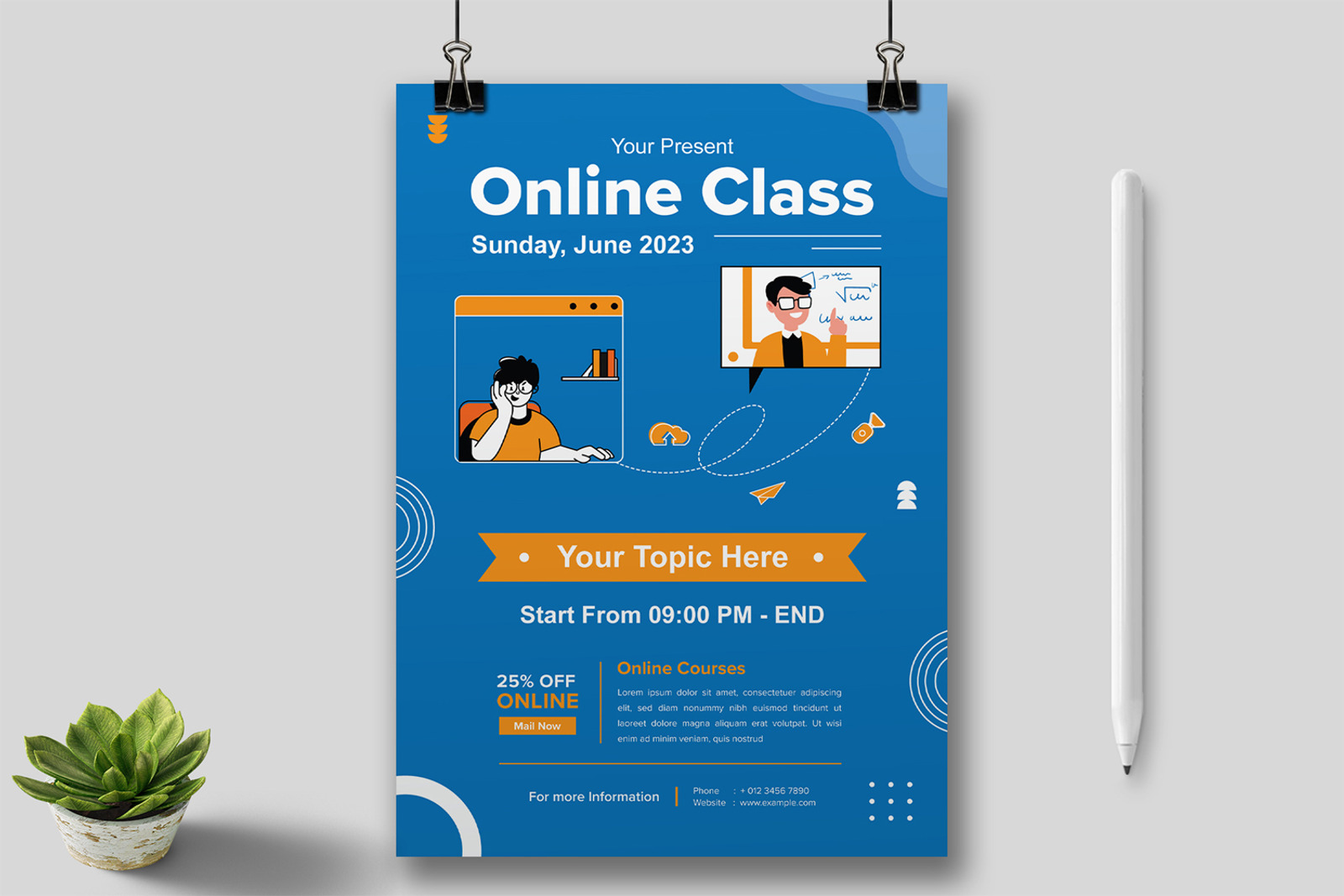Online Class Presentation Flyer Template - TemplateMonster