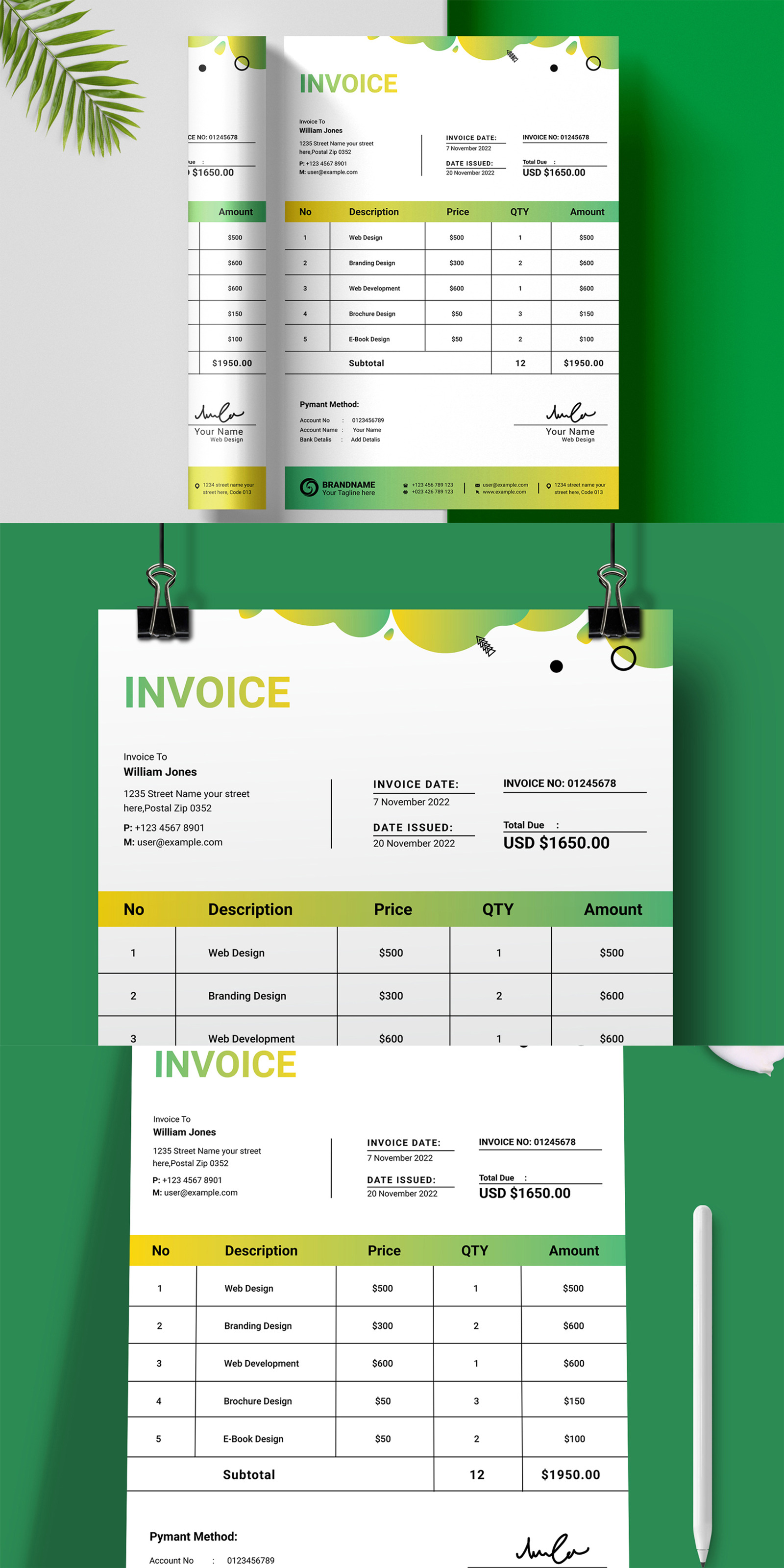 Minimal Invoice Templates #377549 - TemplateMonster