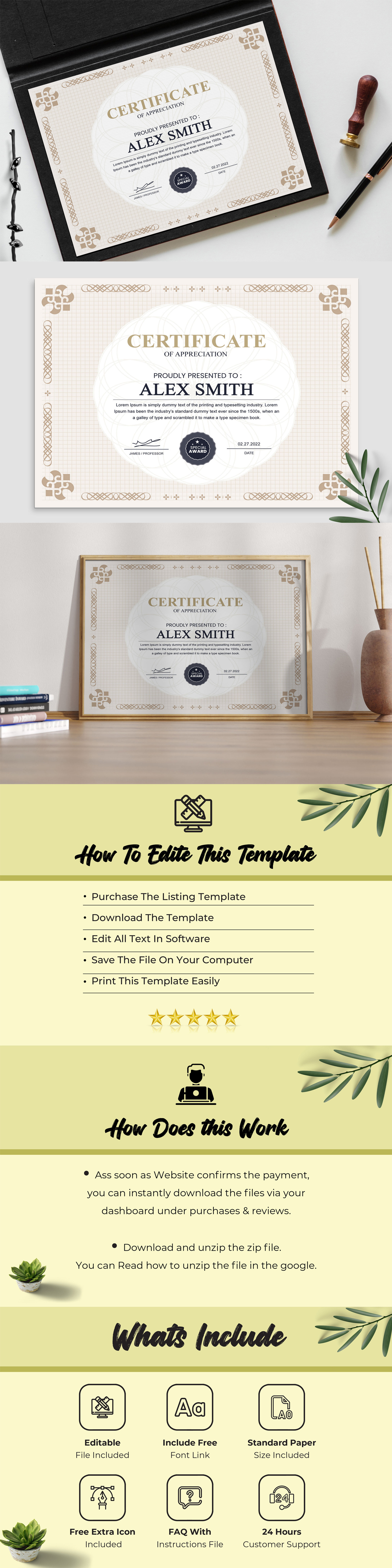Multipurpose Certificates Layout #376317 - TemplateMonster