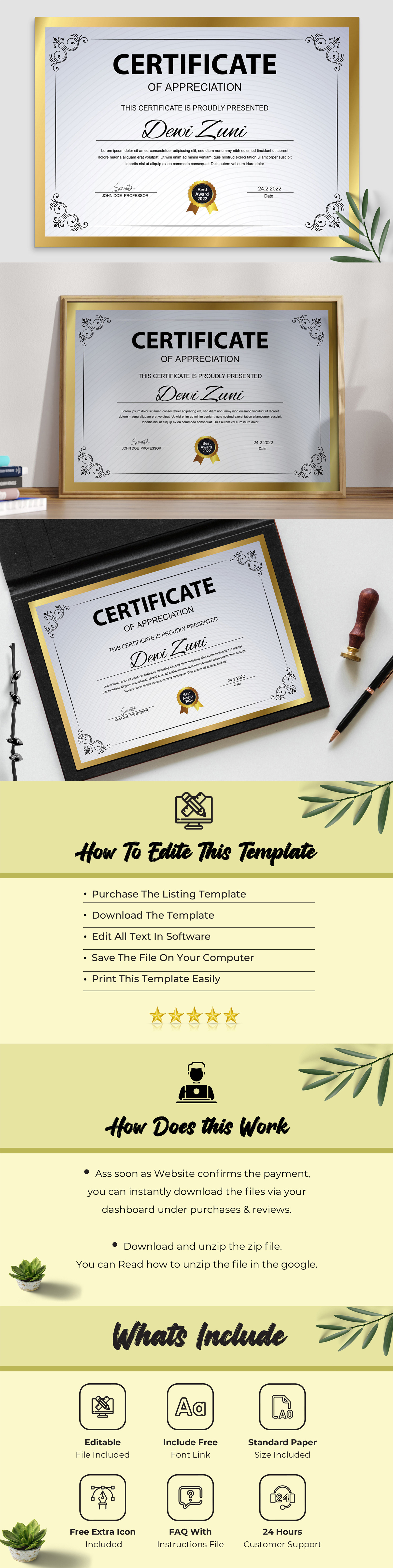 Certificates Template Layout #376341 - TemplateMonster
