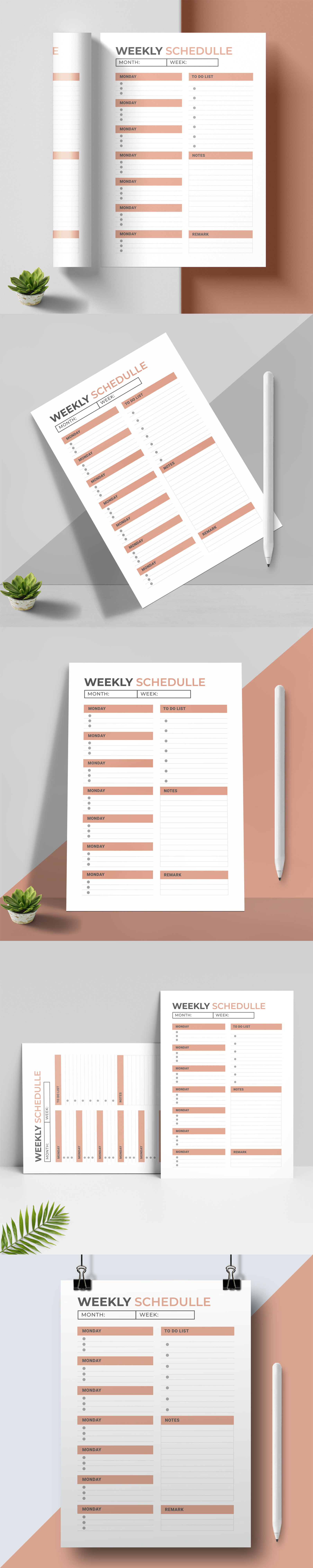 Weekly Schedule Template Tayout #374562 - TemplateMonster