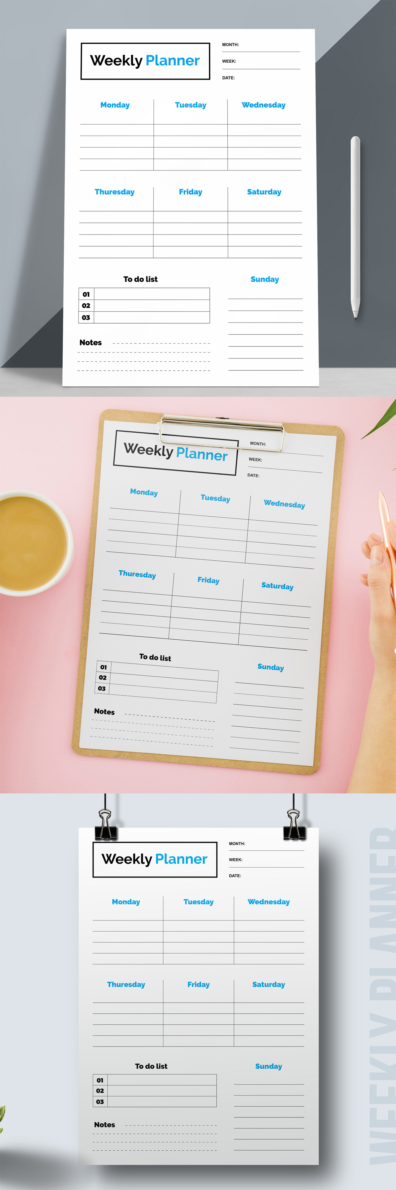 Weekly Planner Template Layout #374355 - TemplateMonster