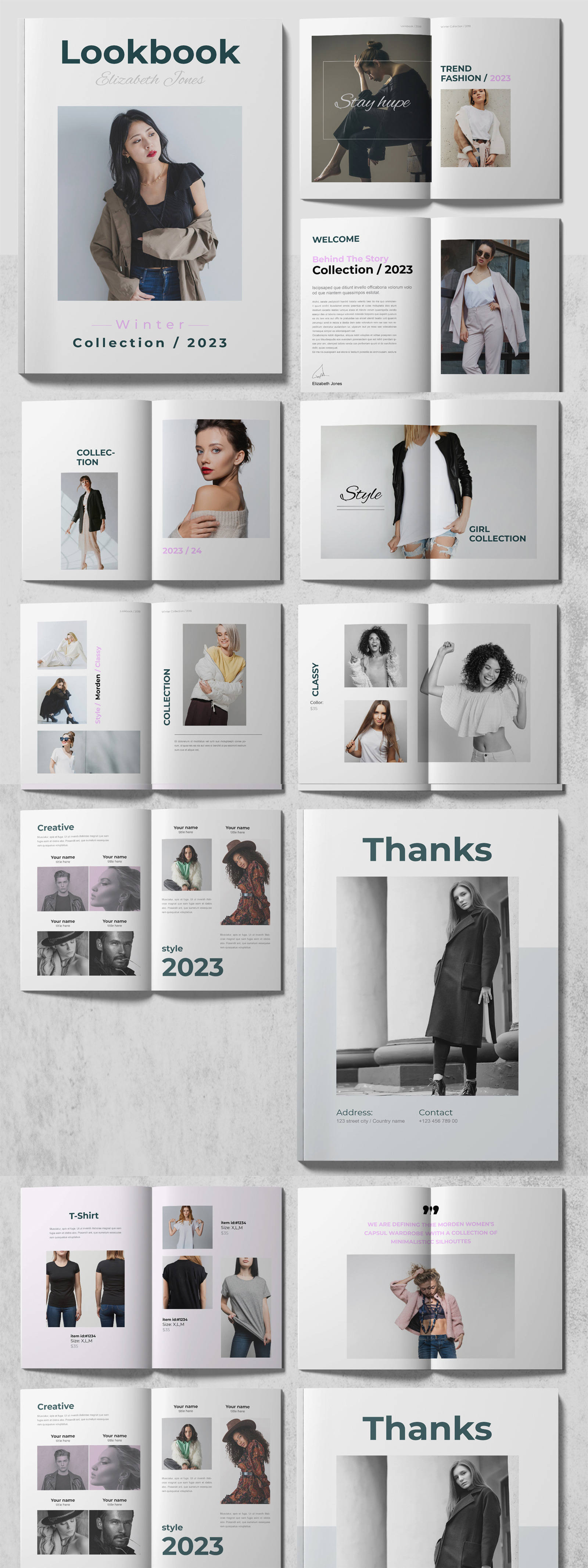 Fashion Look Book Magazine Template. - TemplateMonster