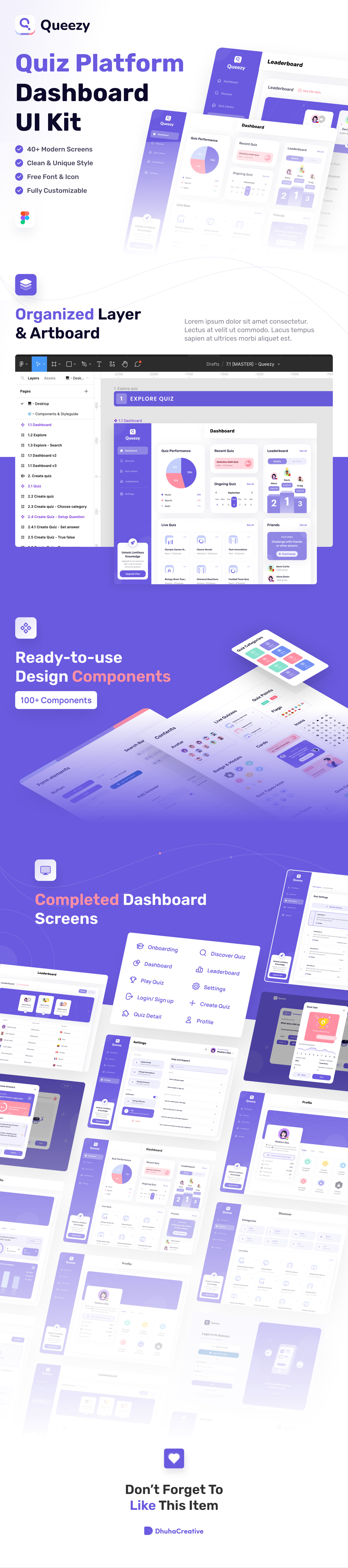 Queezy Dashboard - Quiz Dashboard UI Kit - TemplateMonster