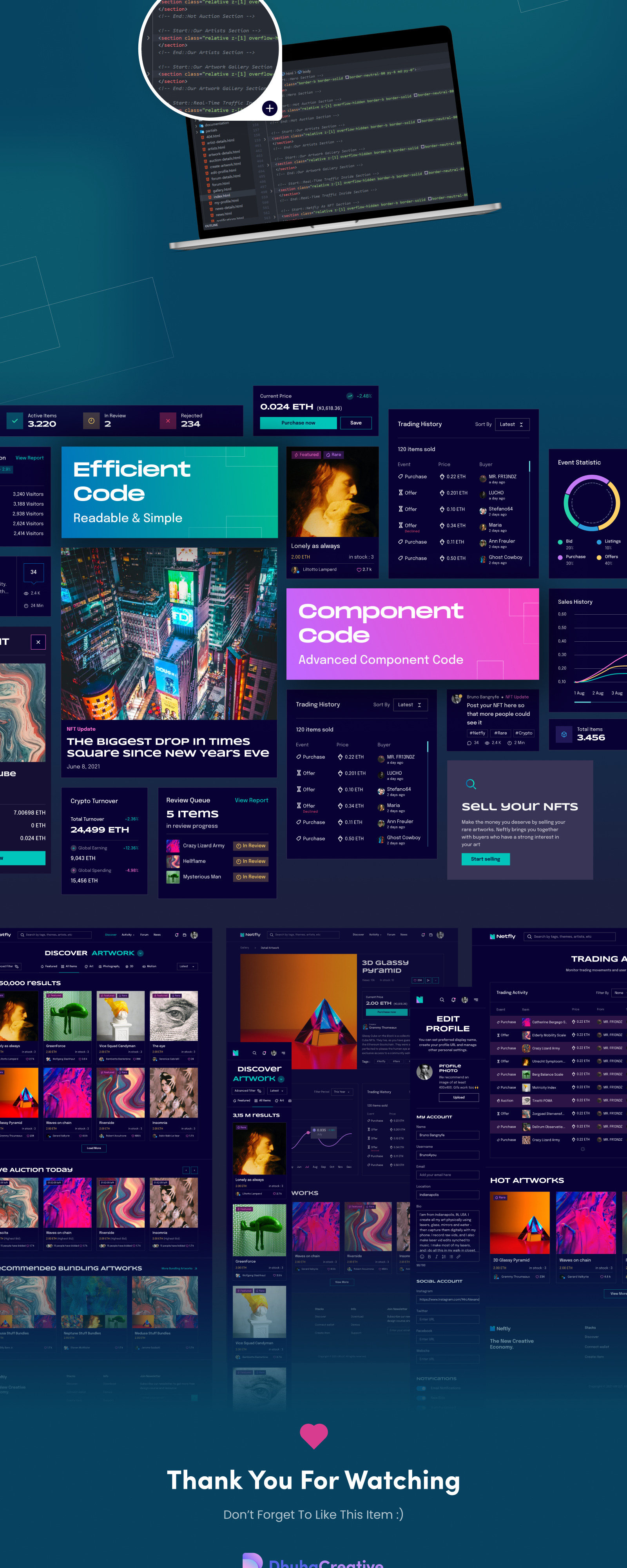 Netfly - NFT Marketplace Tailwind Template - TemplateMonster