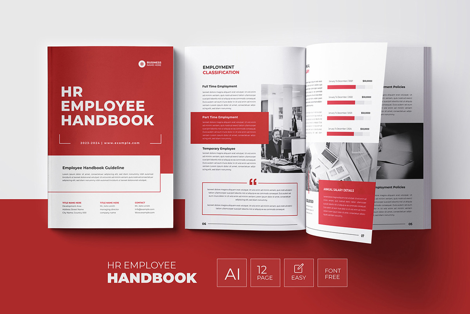HR / Employee Handbook Template Design - TemplateMonster